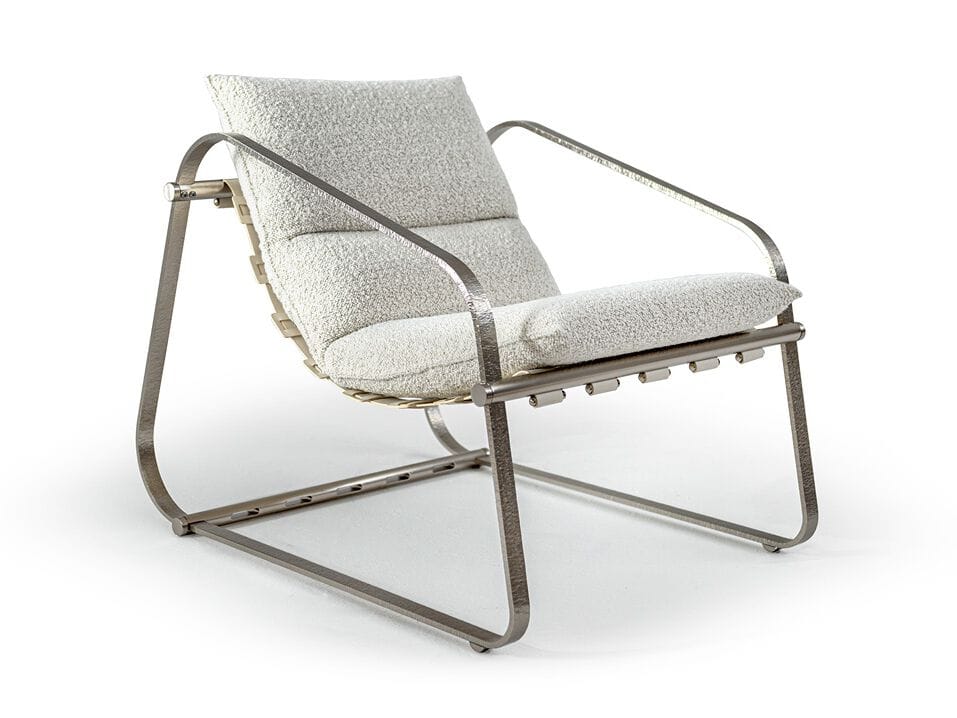 PAULINE Sled base fabric armchair with armrests By HESSENTIA | Cornelio ...