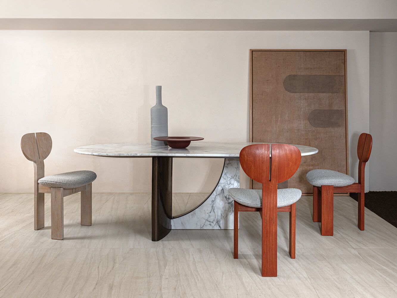 SPINNAKER Oval table in marble and bronze By HESSENTIA | Cornelio Cappellini | design Luca Erba