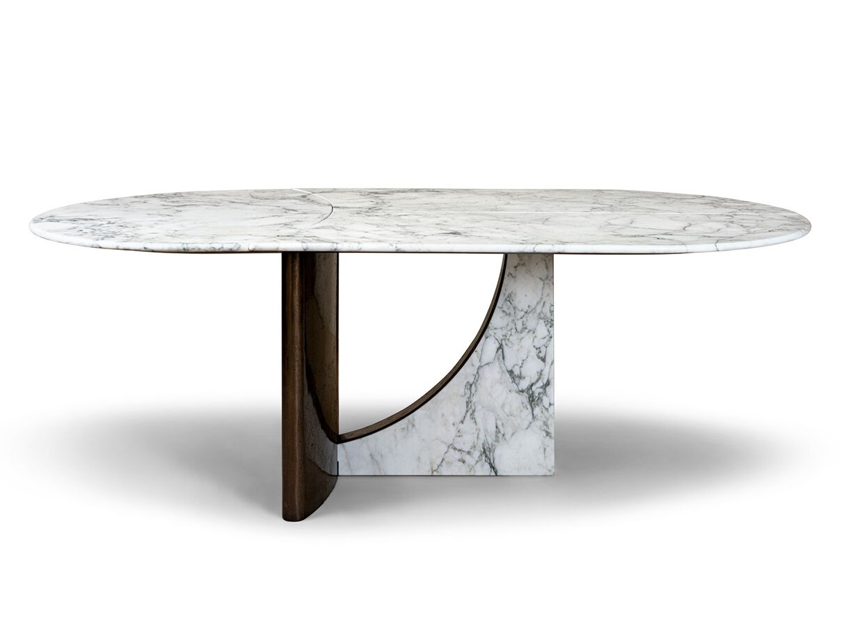 SPINNAKER Oval table in marble and bronze By HESSENTIA | Cornelio ...