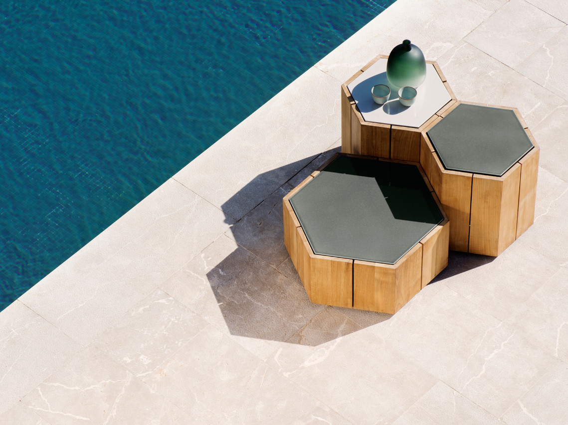 HEXAGON Hexagonal garden side table By TRIBÙ
