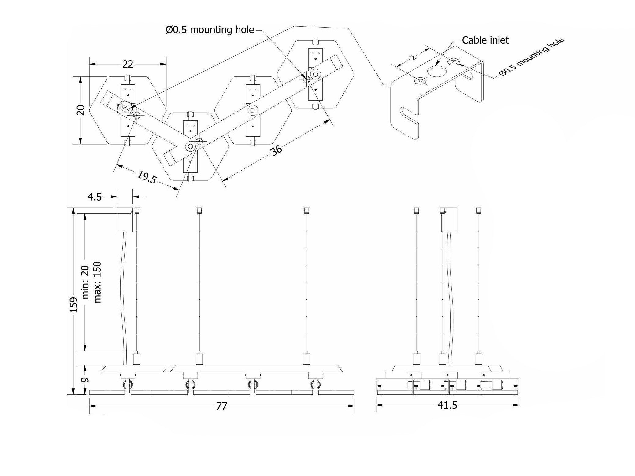 HEXXA PENDANT 04 lampada a sospensione By Patinas Lighting