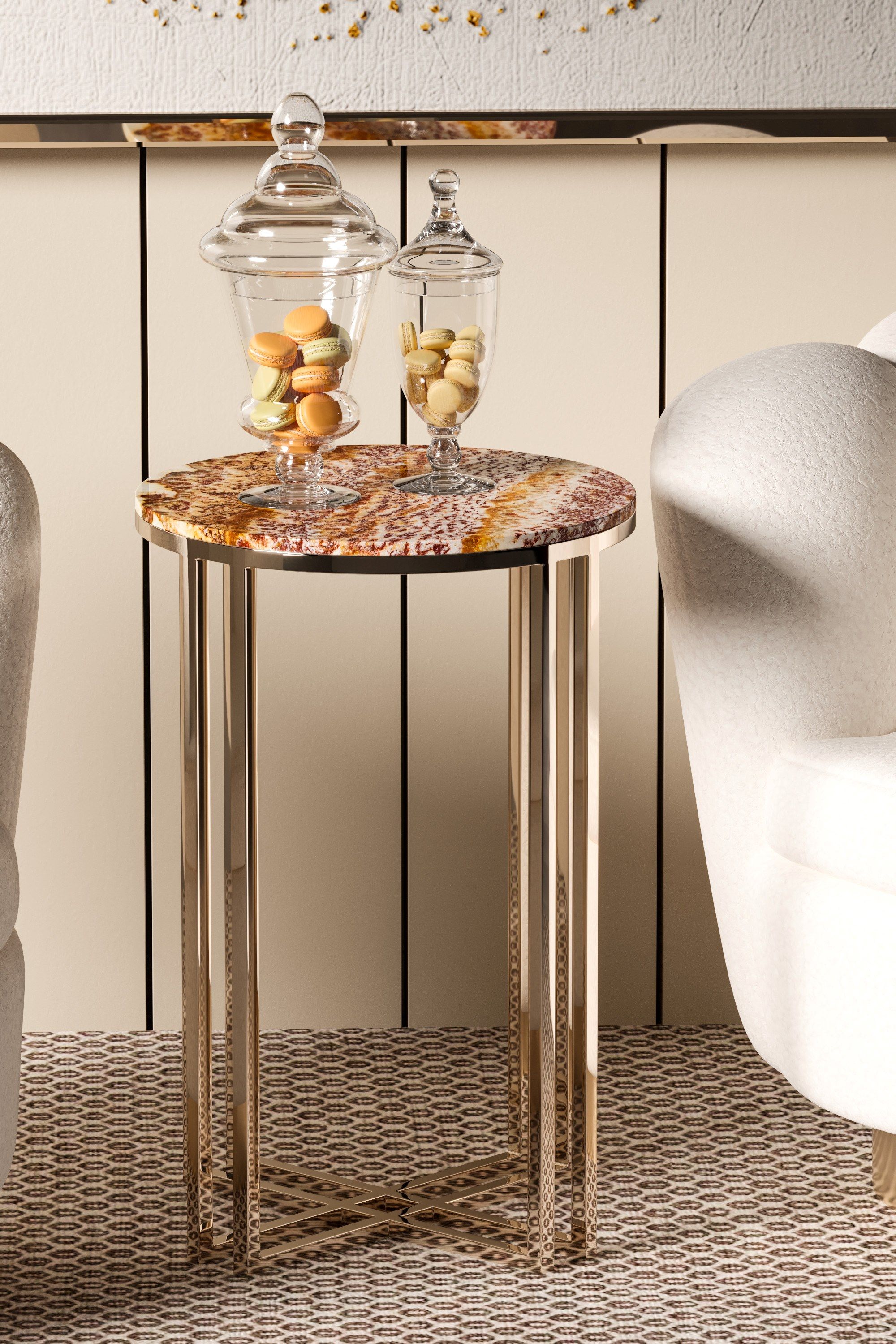 Round coffee table HIGH COFFEE TABLE IN ONYX FANTASTICO By Valsecchi Marmi