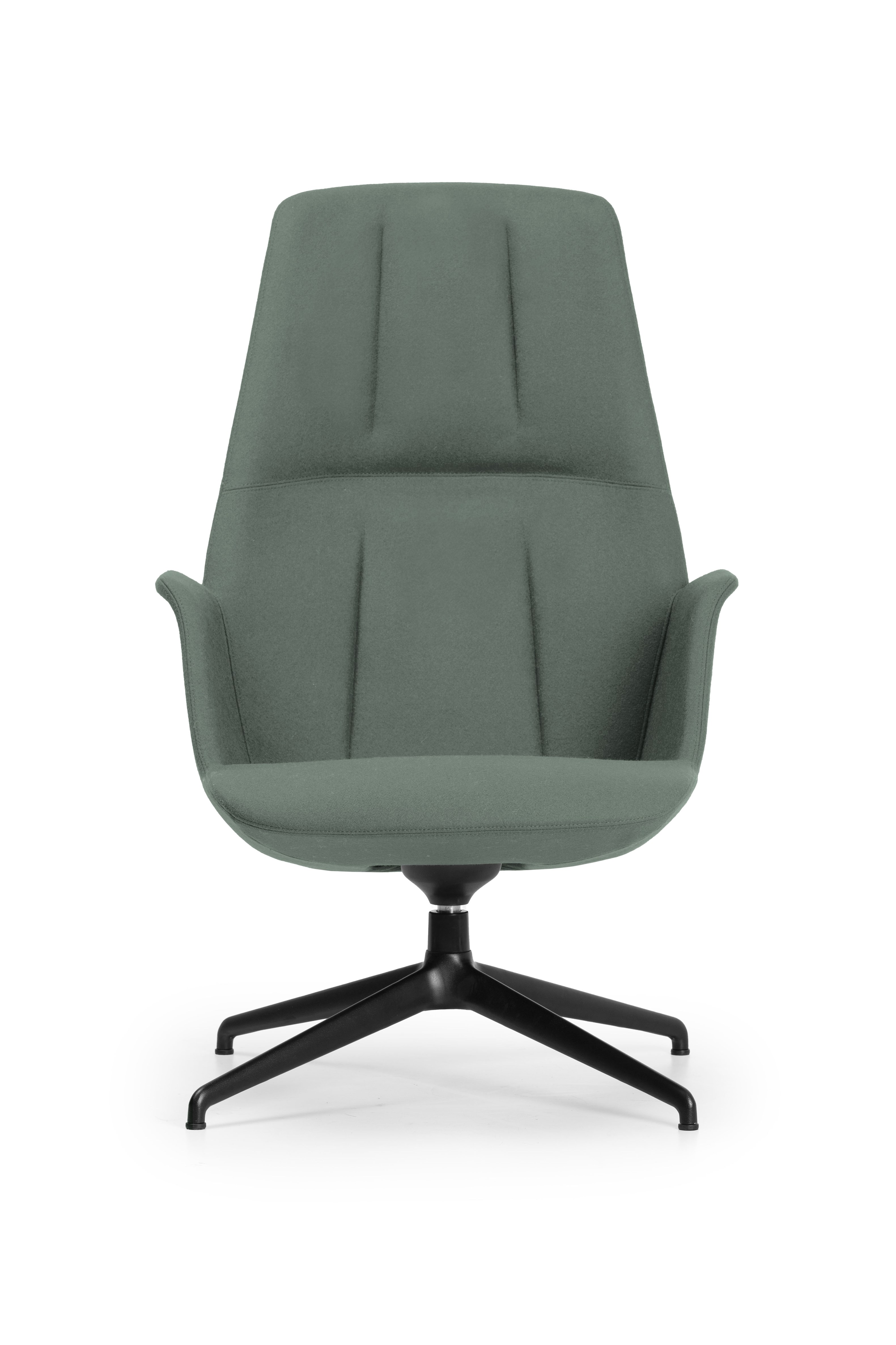 HIVE Swivel trestle-based fabric armchair with armrests By True Design ...