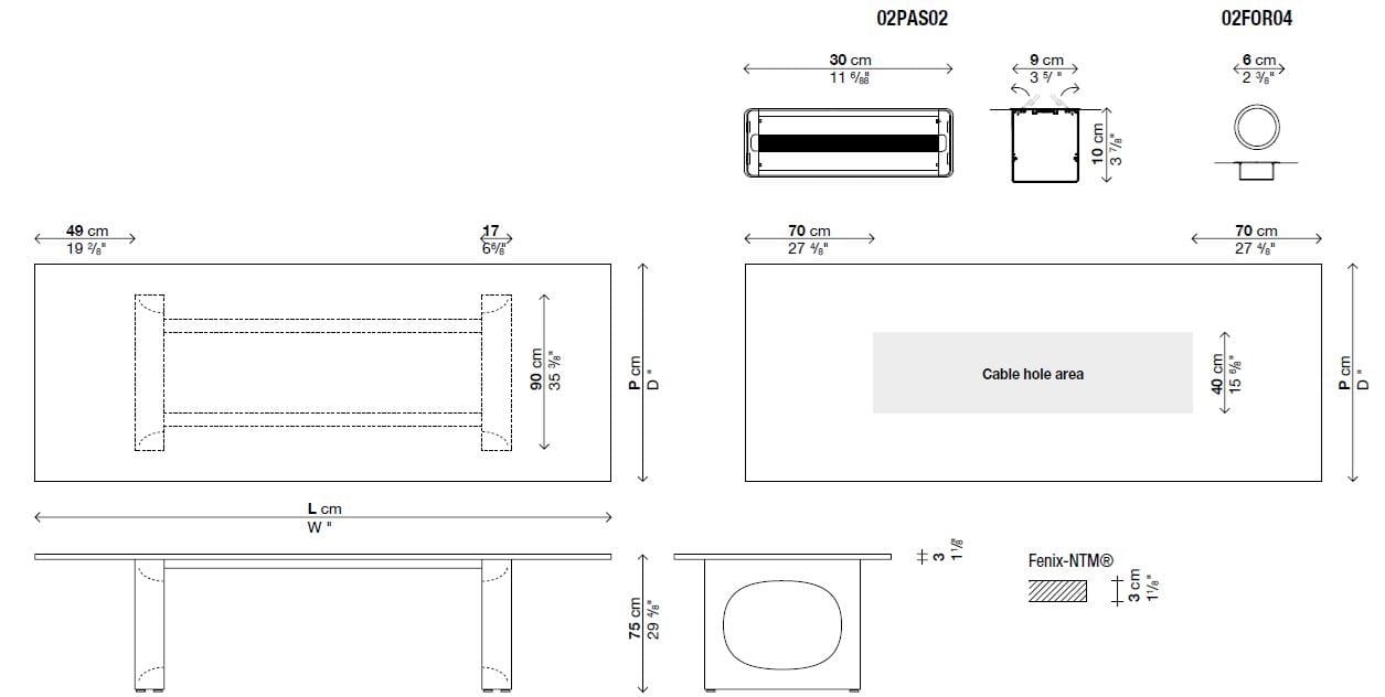 HOLO Rectangular meeting table By Kristalia