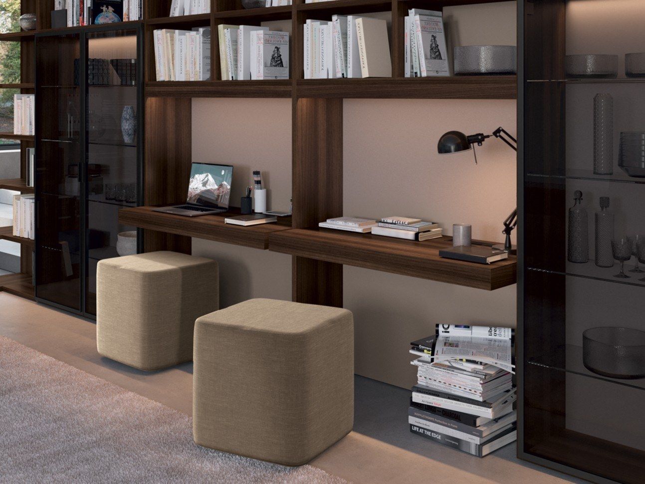 Parete attrezzata con scrittoio HOME WORKING TRENTA By Febal Casa