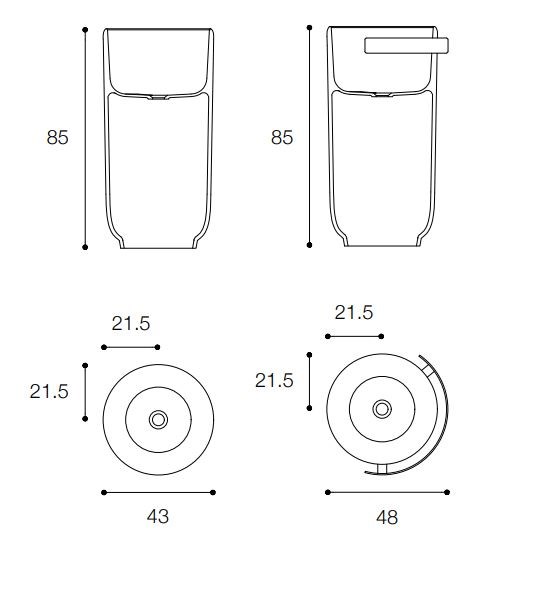 HOMEY Freestanding round Cristalplant® washbasin By FALPER | design ...