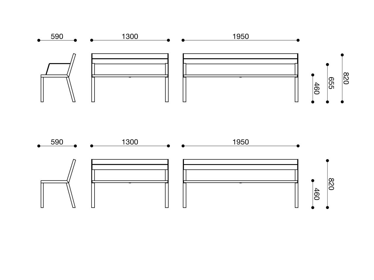 HOP HOP Steel and wood bench with back By miramondo
