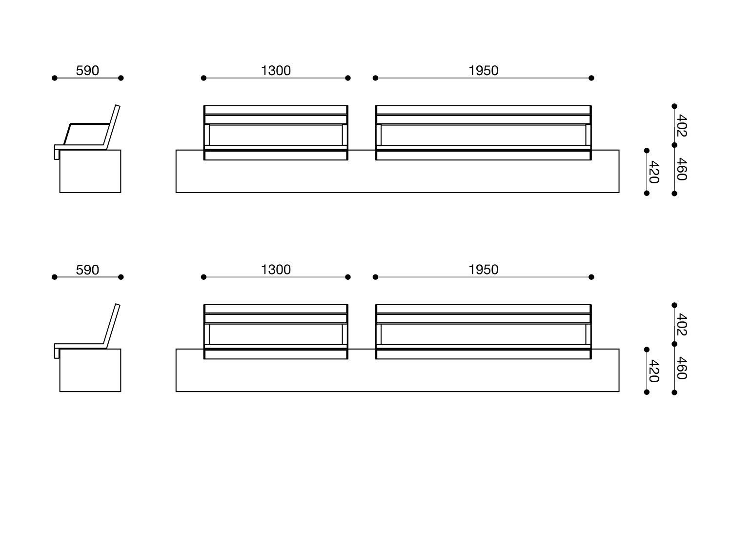 HOP HOP WALL Steel and wood bench with back By miramondo