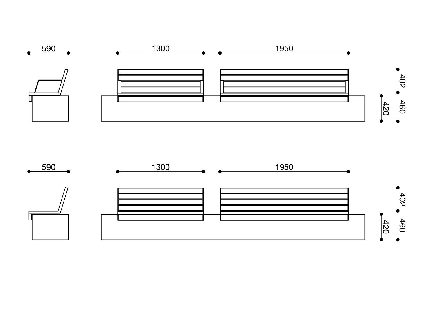 HOP HOP WALL Steel and wood bench with back By miramondo