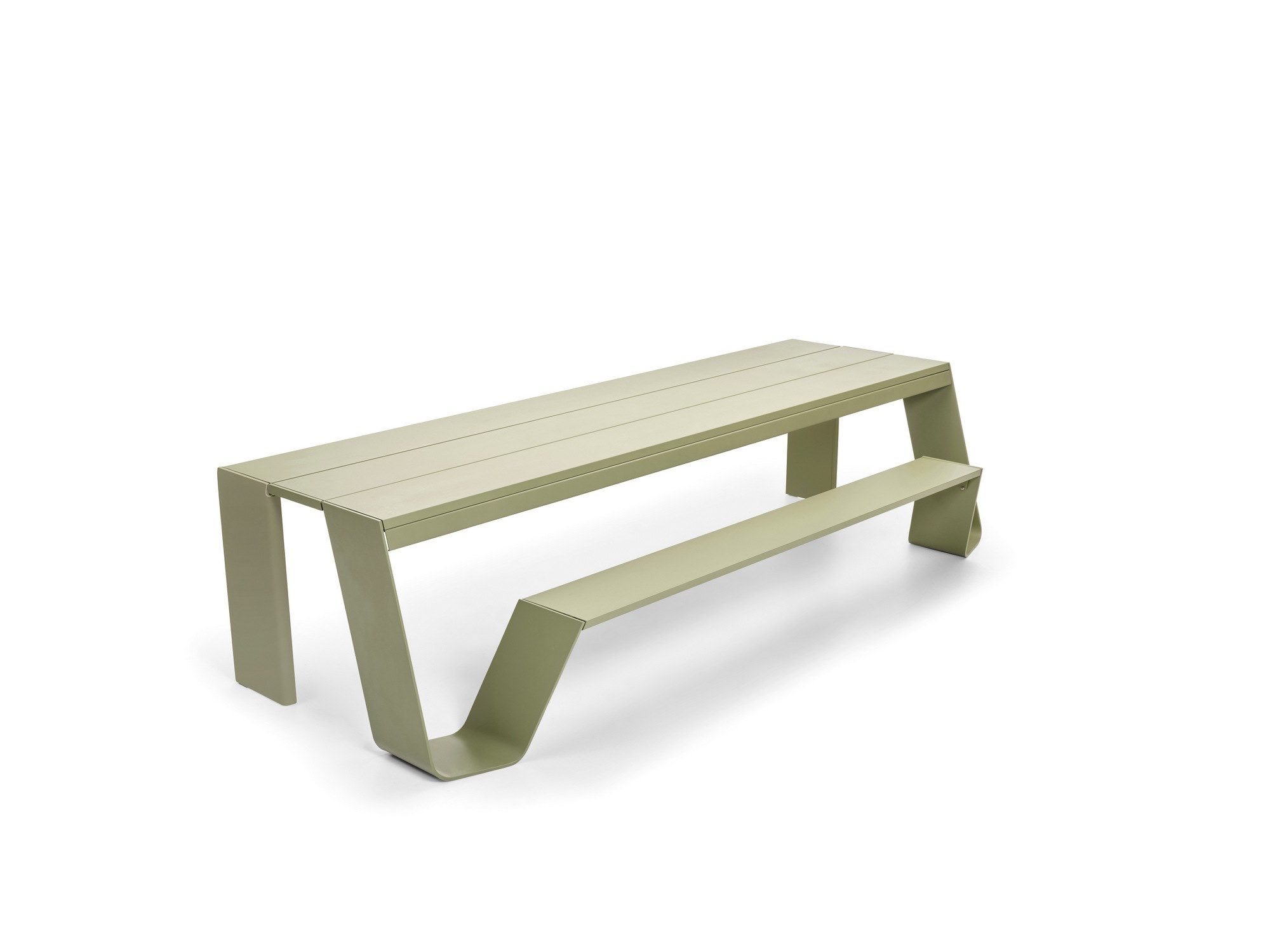 HOPPER COMBO AA Powder coated aluminium picnic table with integrated ...