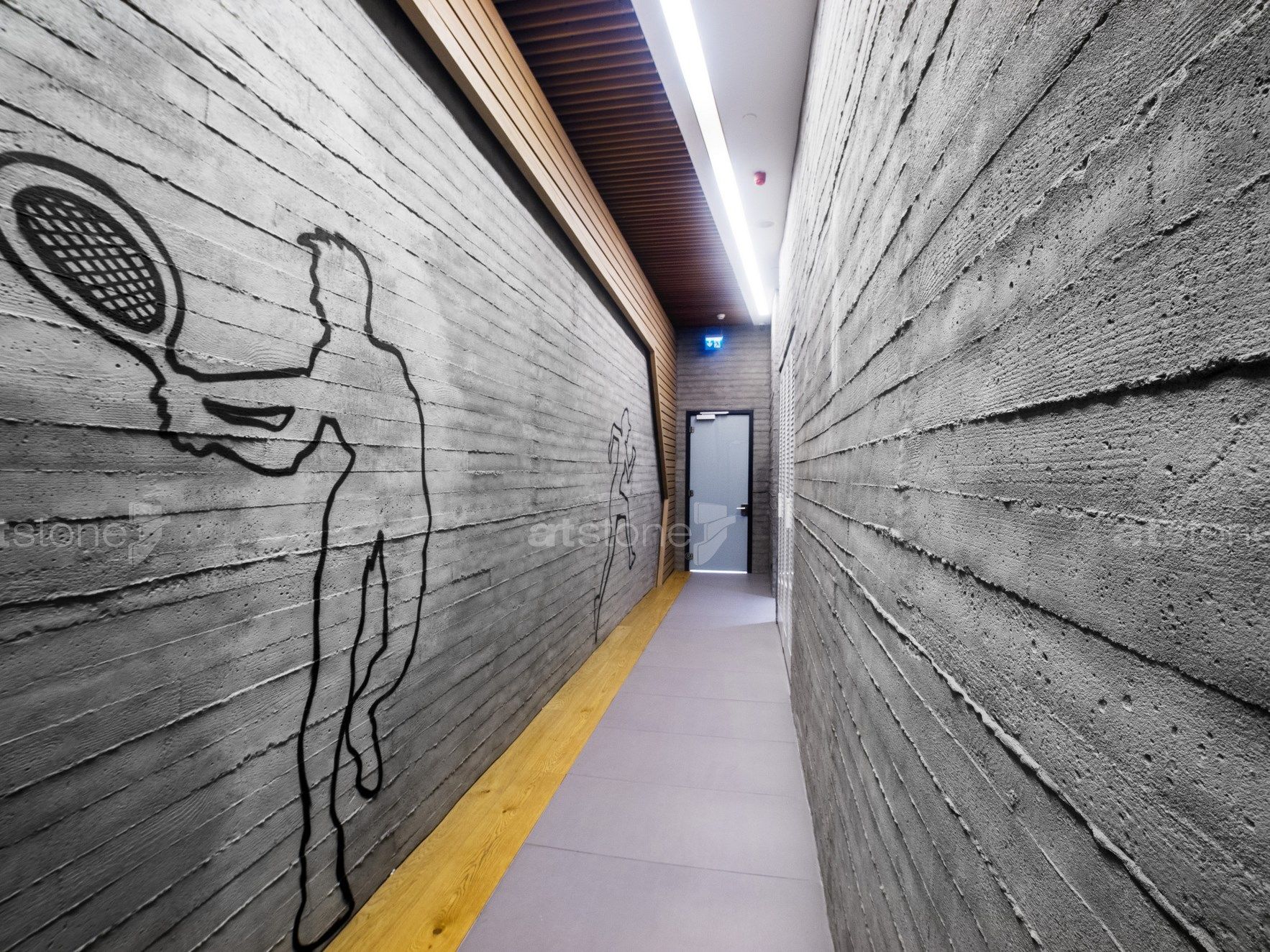 Indoor/outdoor glass-fibre 3D Wall Cladding with concrete effect ...