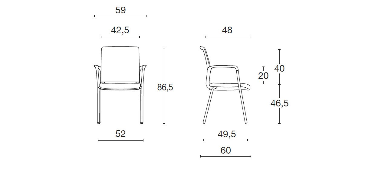 HOST Silla apilable con brazos By Diemme | design Diemme Lab