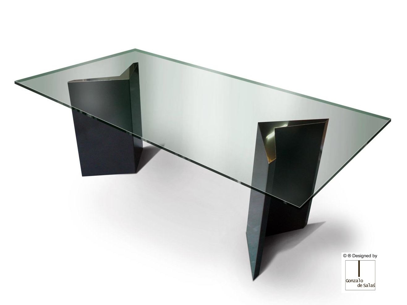 Glass dining table HUALAPAI By Gonzalo De Salas