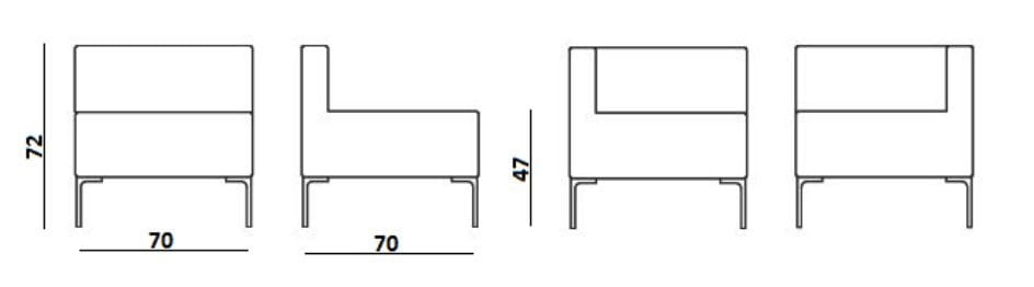 HUB | Corner armchair Hub Collection By Quinti Sedute
