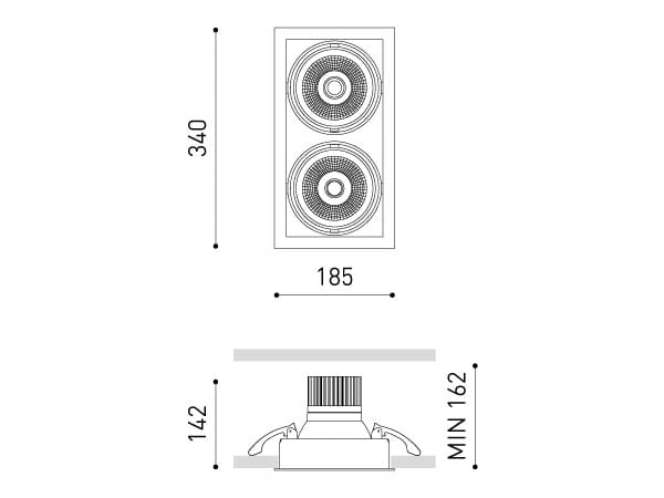 HUBBLE DOUBLE LED multiple rectangular spotlight By Arkoslight | design ...
