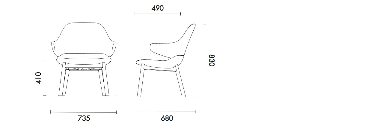 HUG Fabric easy chair with armrests By grado design | design Peter Fei