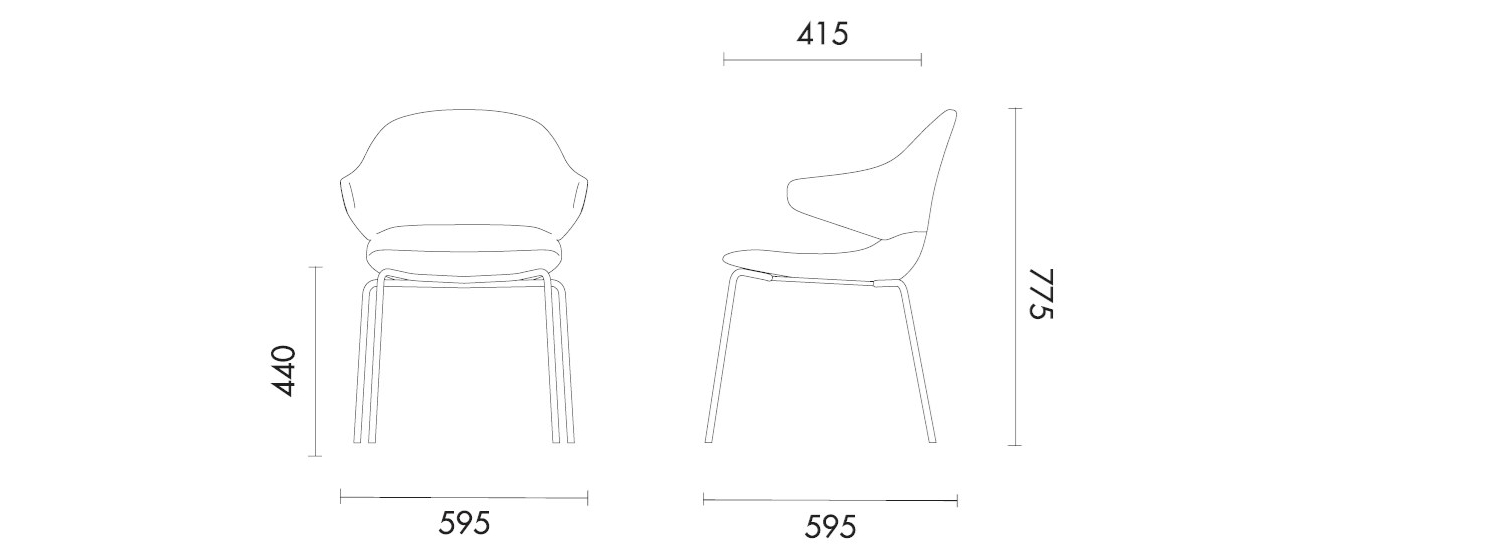 HUG Fabric chair with armrests By grado design | design Peter Fei