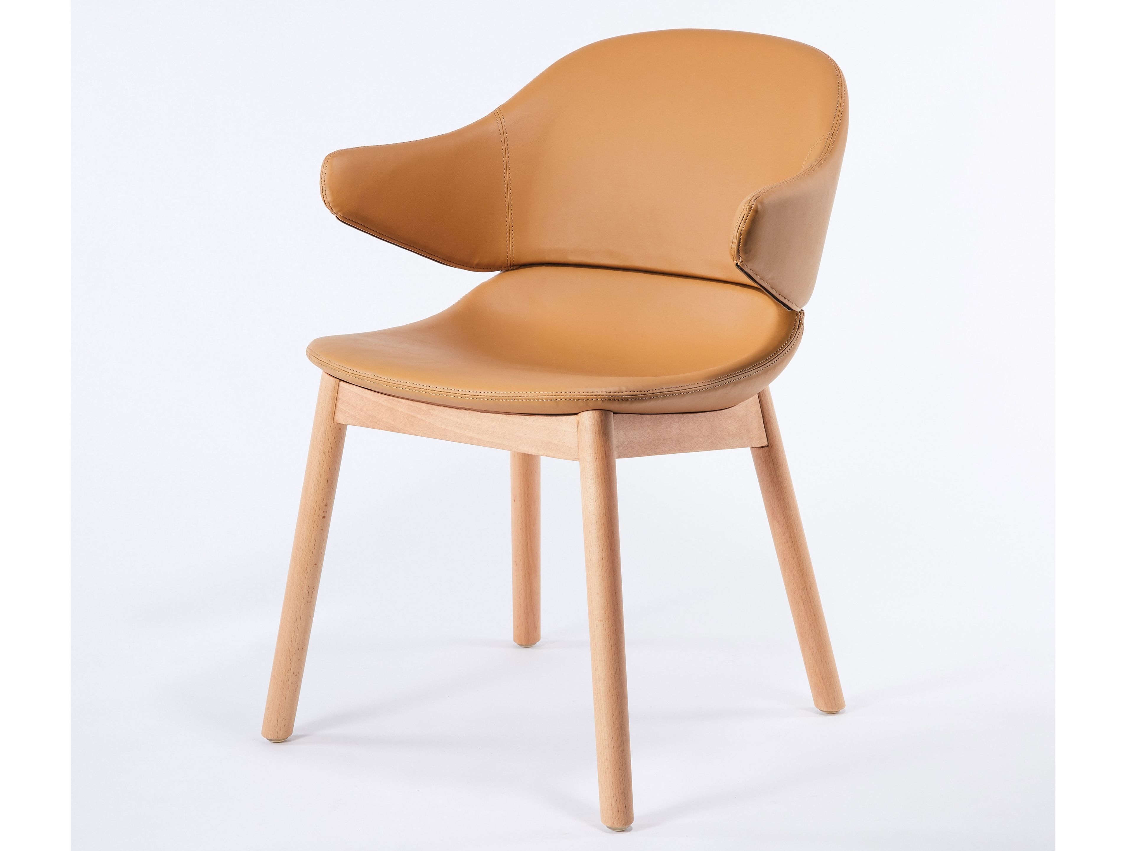 HUG Leather chair with armrests and beech legs By grado design | design ...