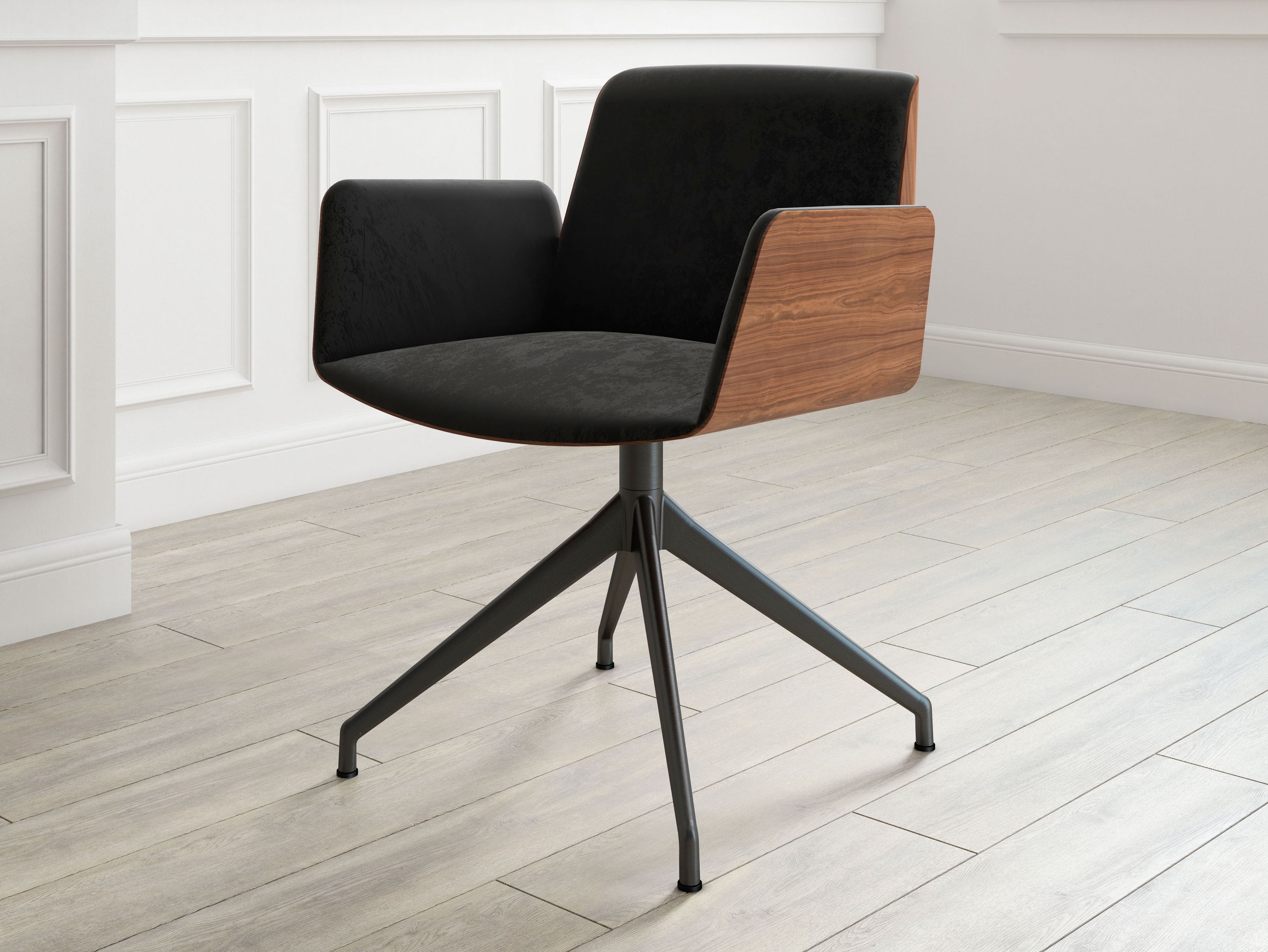 HUG Trestle-based chair with armrests By Punt | design Estudi Manel Molina