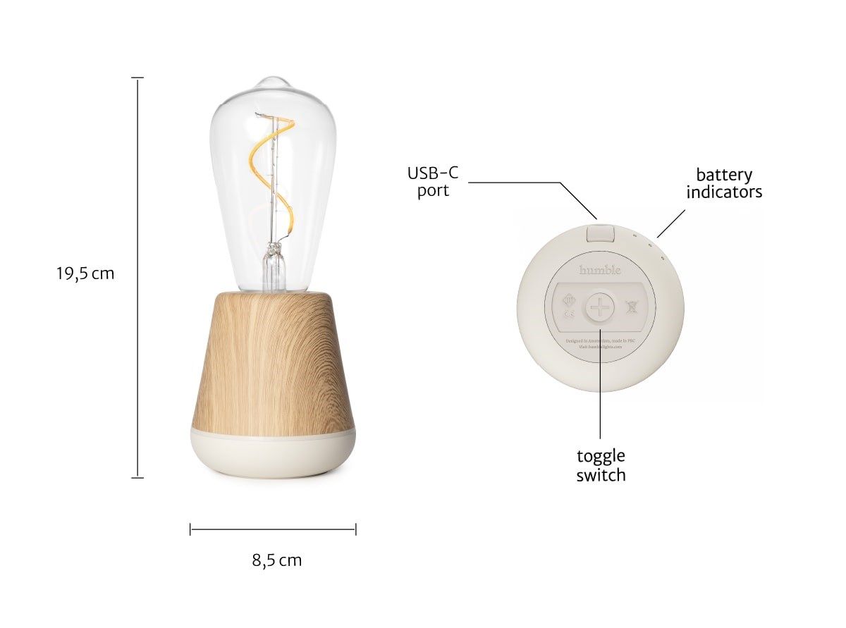 HUMBLE ONE SMART | LED table lamp Rechargeable glass and aluminium ...