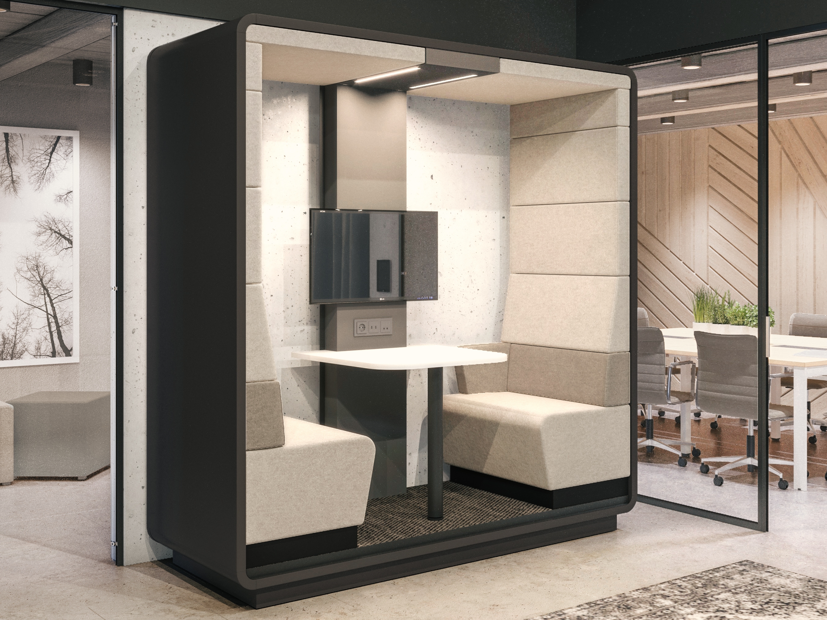 Acoustic office booth hushMeet.open Hush Collection By Mikomax Smart Office