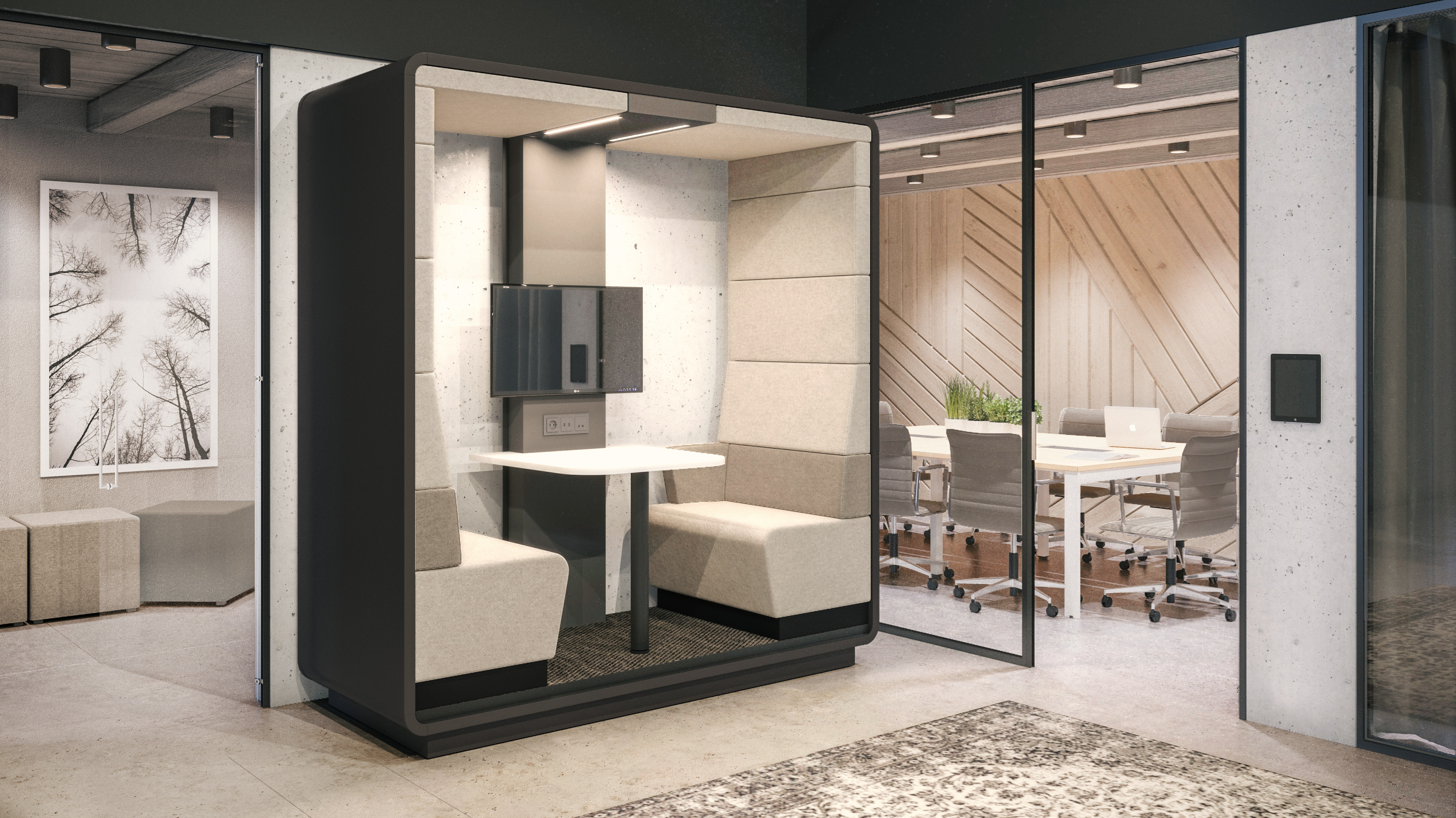 Acoustic office booth hushMeet.open Hush Collection By Mikomax Smart Office