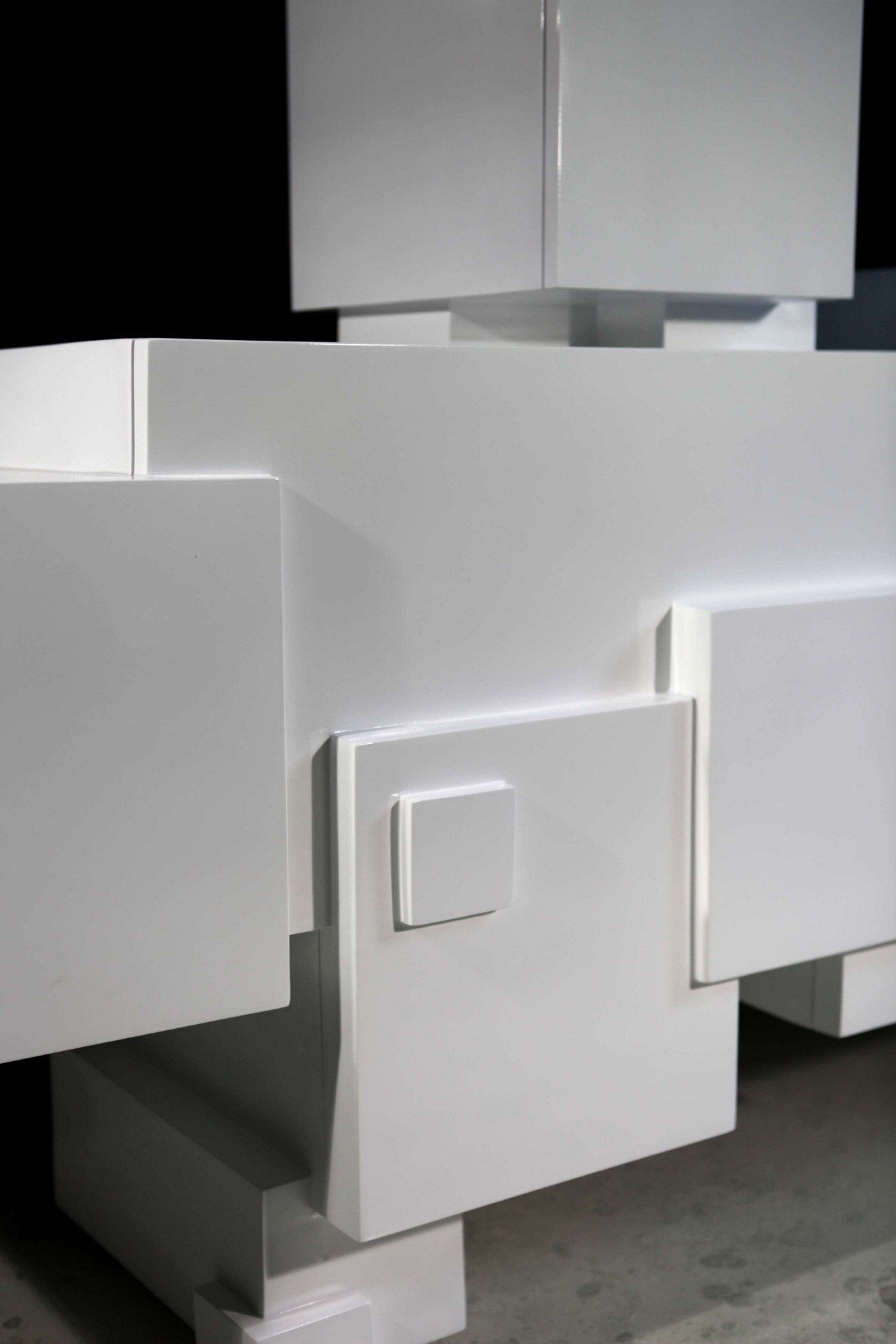 Lacquered sideboard with flap doors HYPERCUBE By CEDRIMARTINI