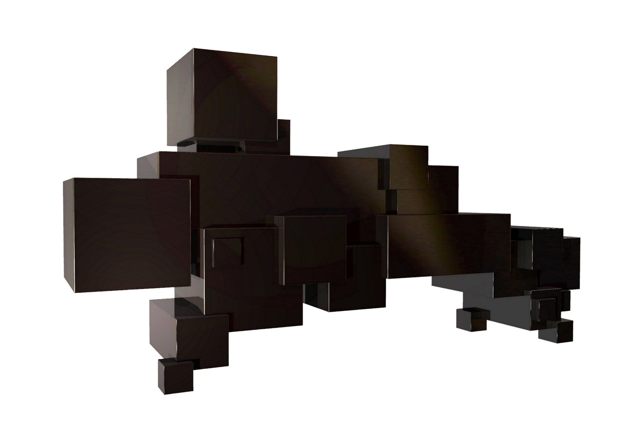 Lacquered sideboard with flap doors HYPERCUBE By CEDRIMARTINI