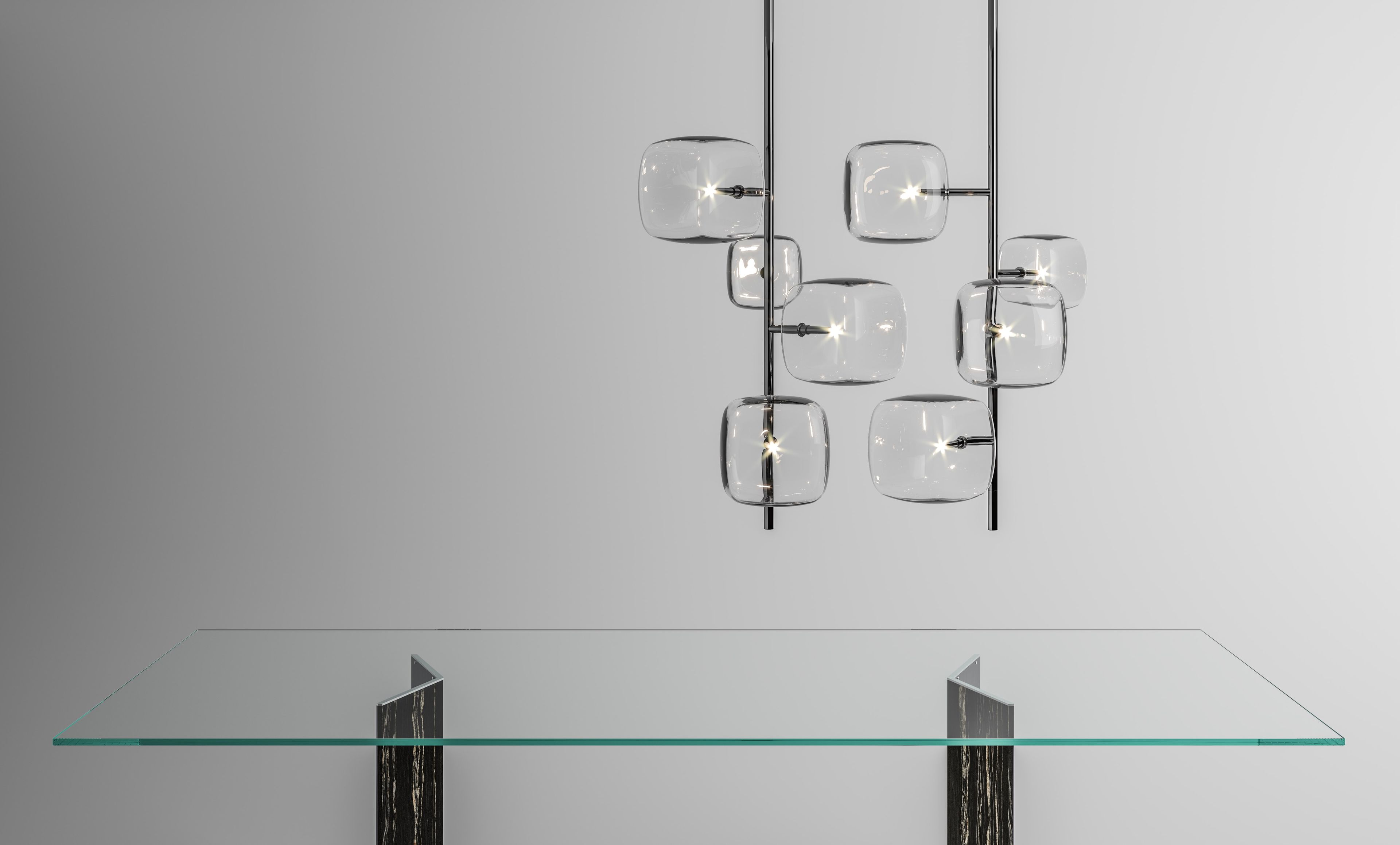 HYPERION LED Pyrex® chandelier By Tonelli Design | design Massimo Castagna