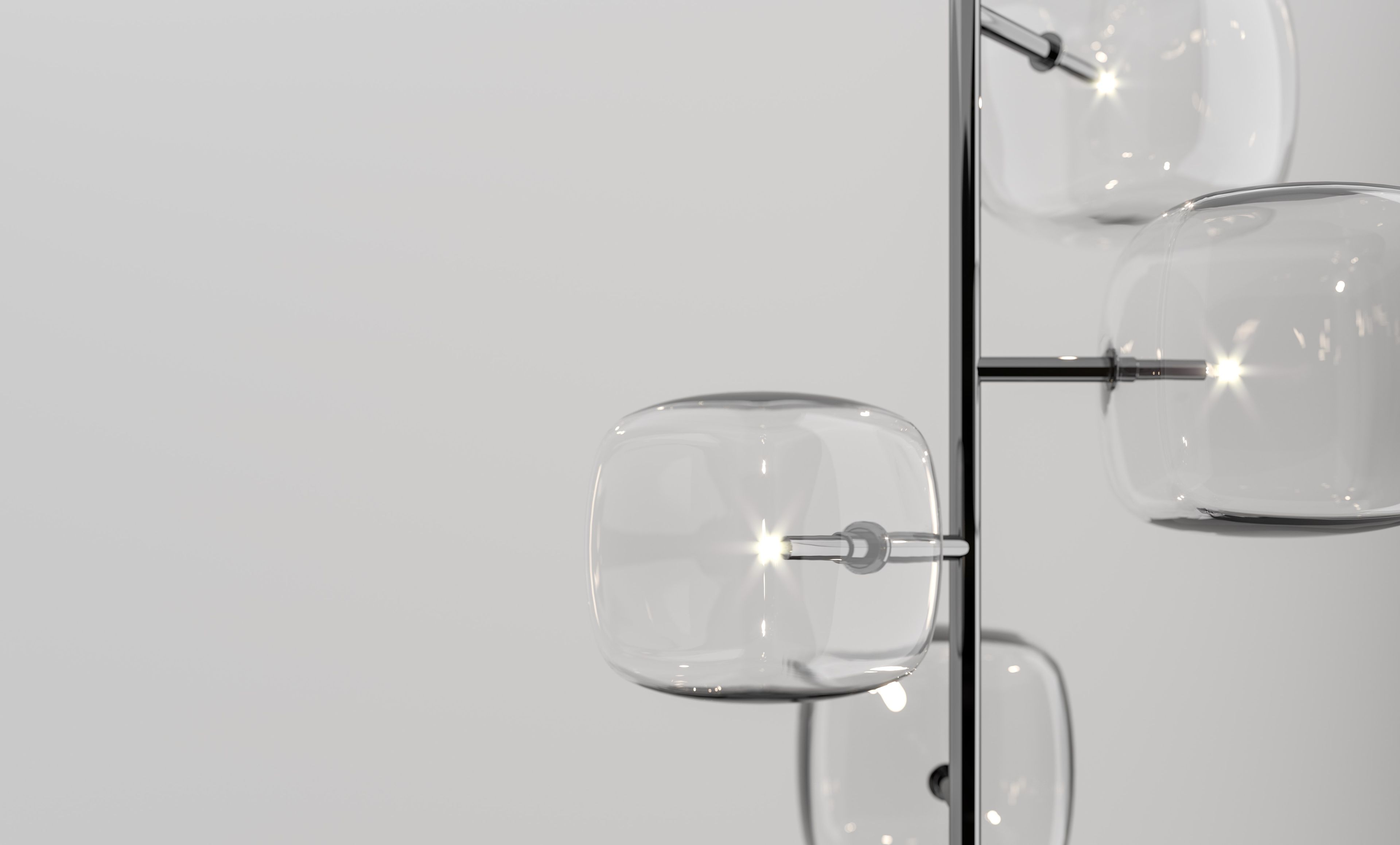 HYPERION LED Pyrex® chandelier By Tonelli Design | design Massimo Castagna