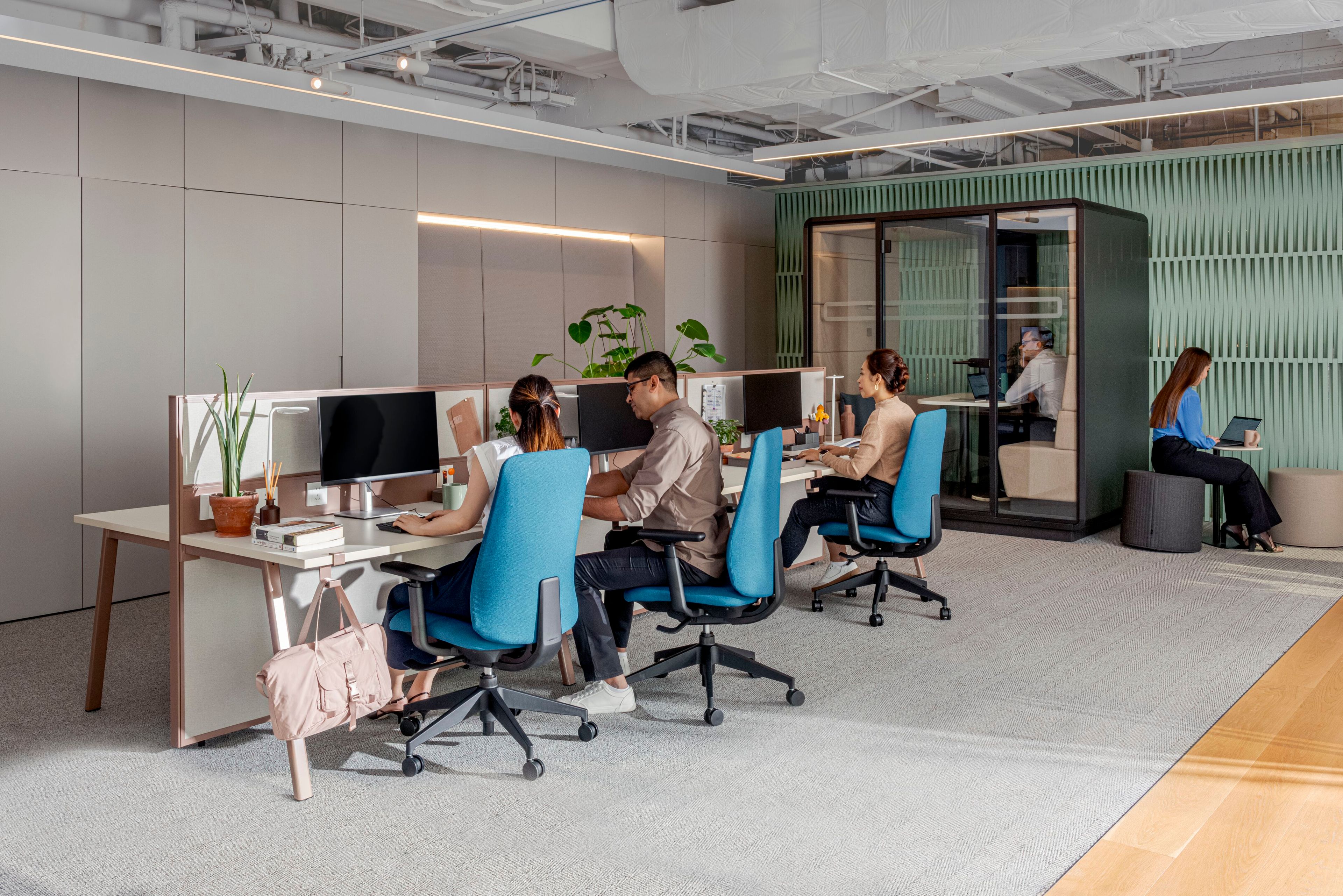 INTUITY Sectional multiple melamine office workstation with desk ...