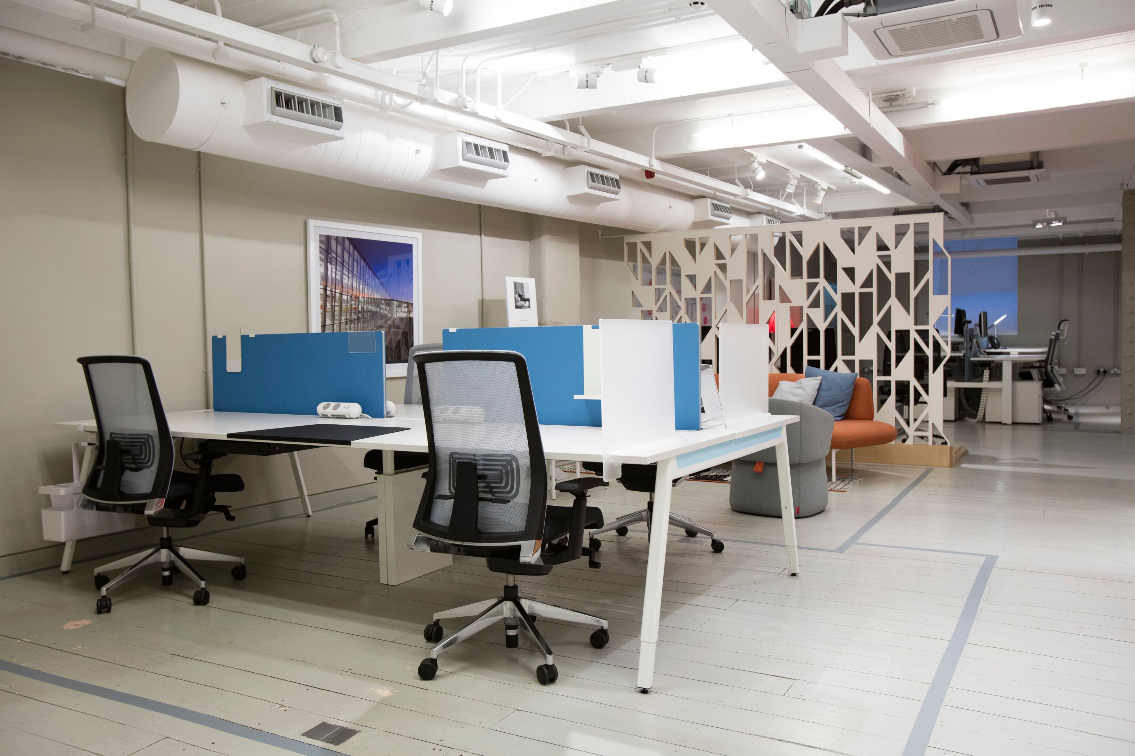 INTUITY Sectional multiple melamine office workstation with desk ...