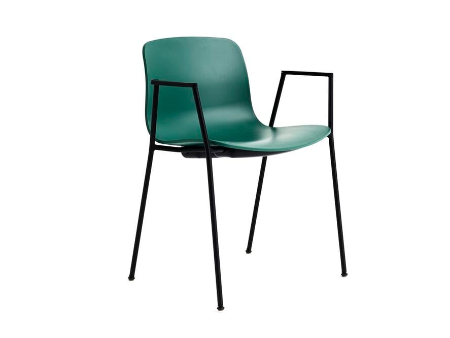 ABOUT A CHAIR AAC18 Stackable recycled plastic chair with armrests By ...