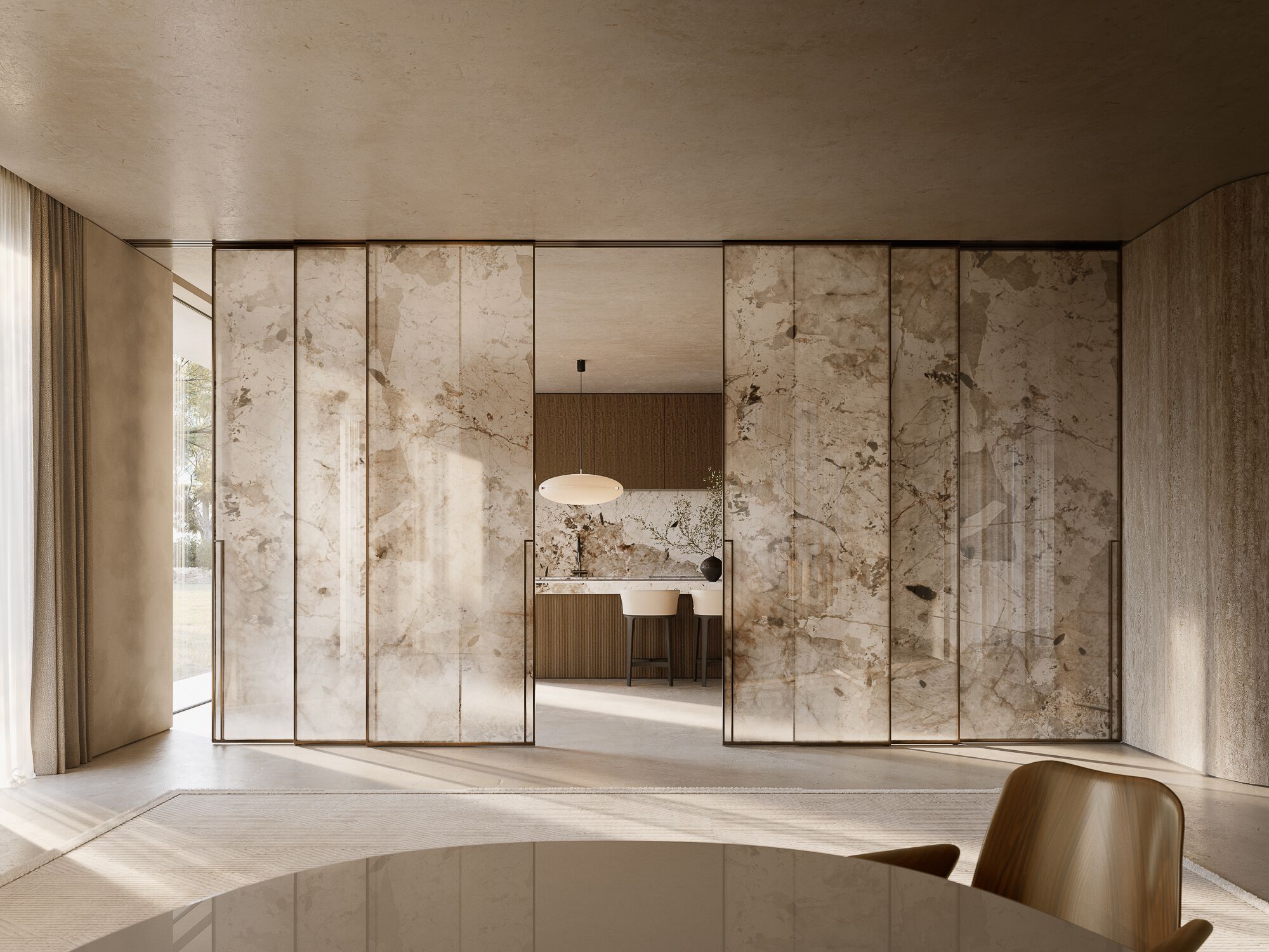 MANHATTAN Framed glass sliding door By HenryGlass | design Nicola Gallizia