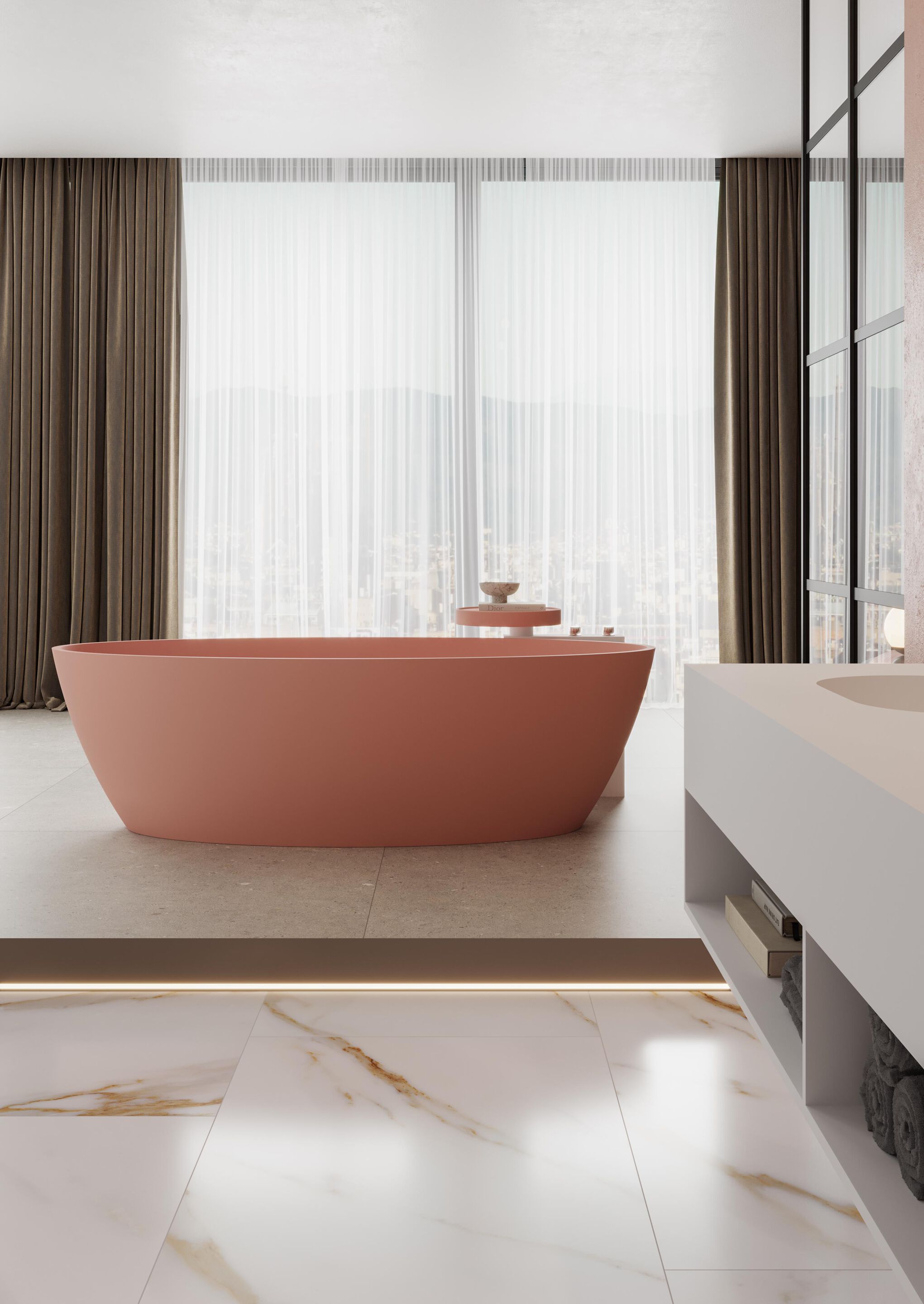 SPACE Vasca da bagno centro stanza ovale By Hidrobox