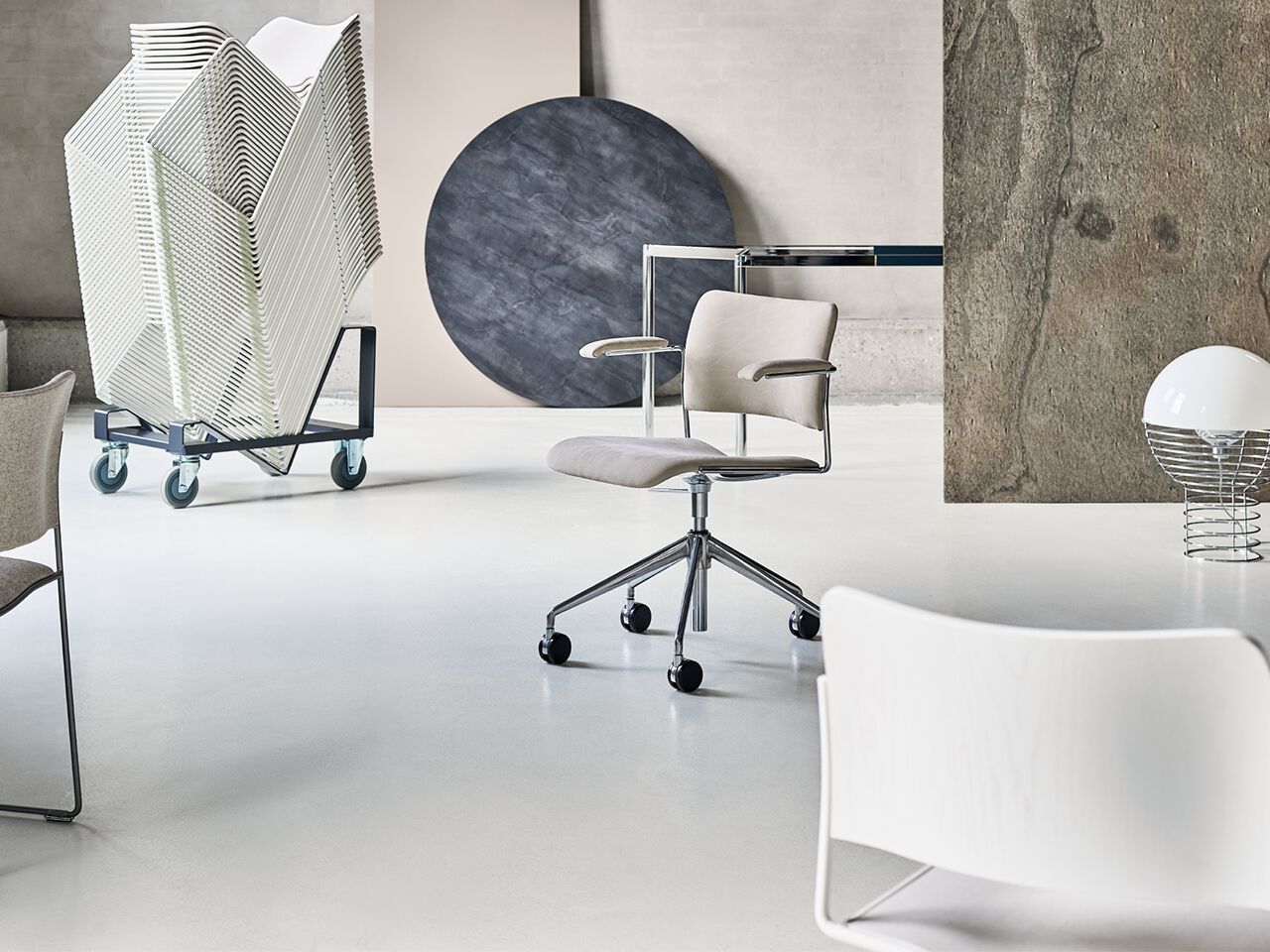 40/4 Stackable sled base chair By Howe | design David Rowland