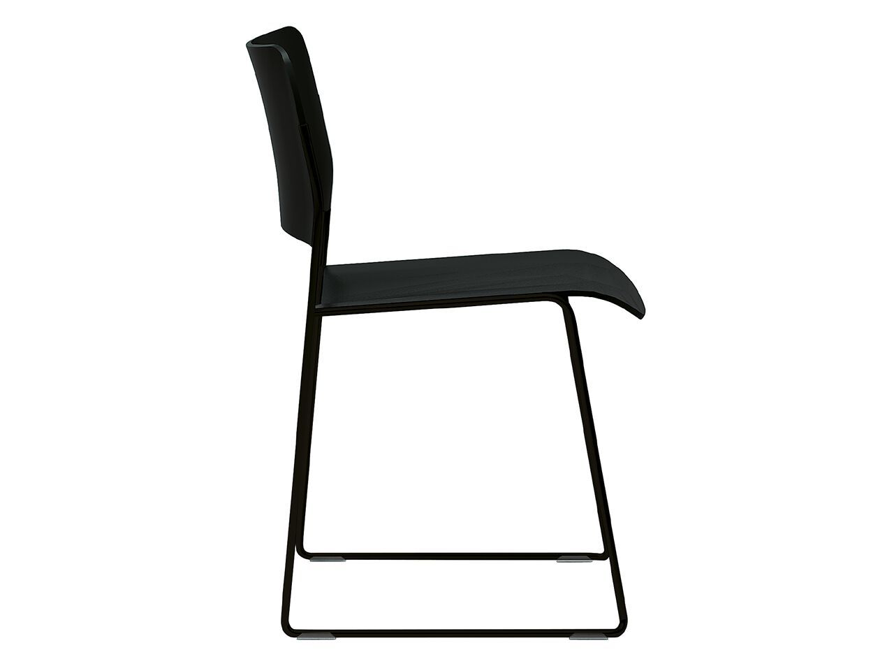 40/4 Stackable sled base steel and wood chair By Howe | design David ...