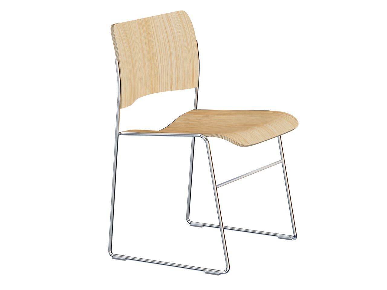 40/4 XTRA Stackable sled base wood veneer chair By Howe | design David ...