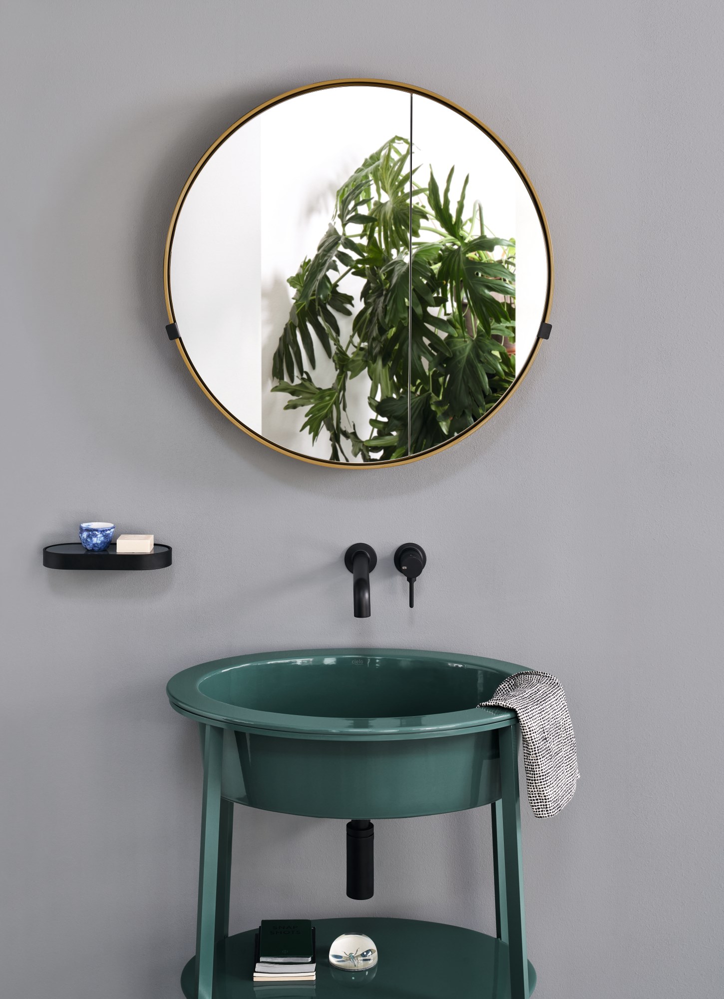 I CATINI ROUND BOX Runder Spiegel zur Wandmontage mit Aufbewahrung By ...