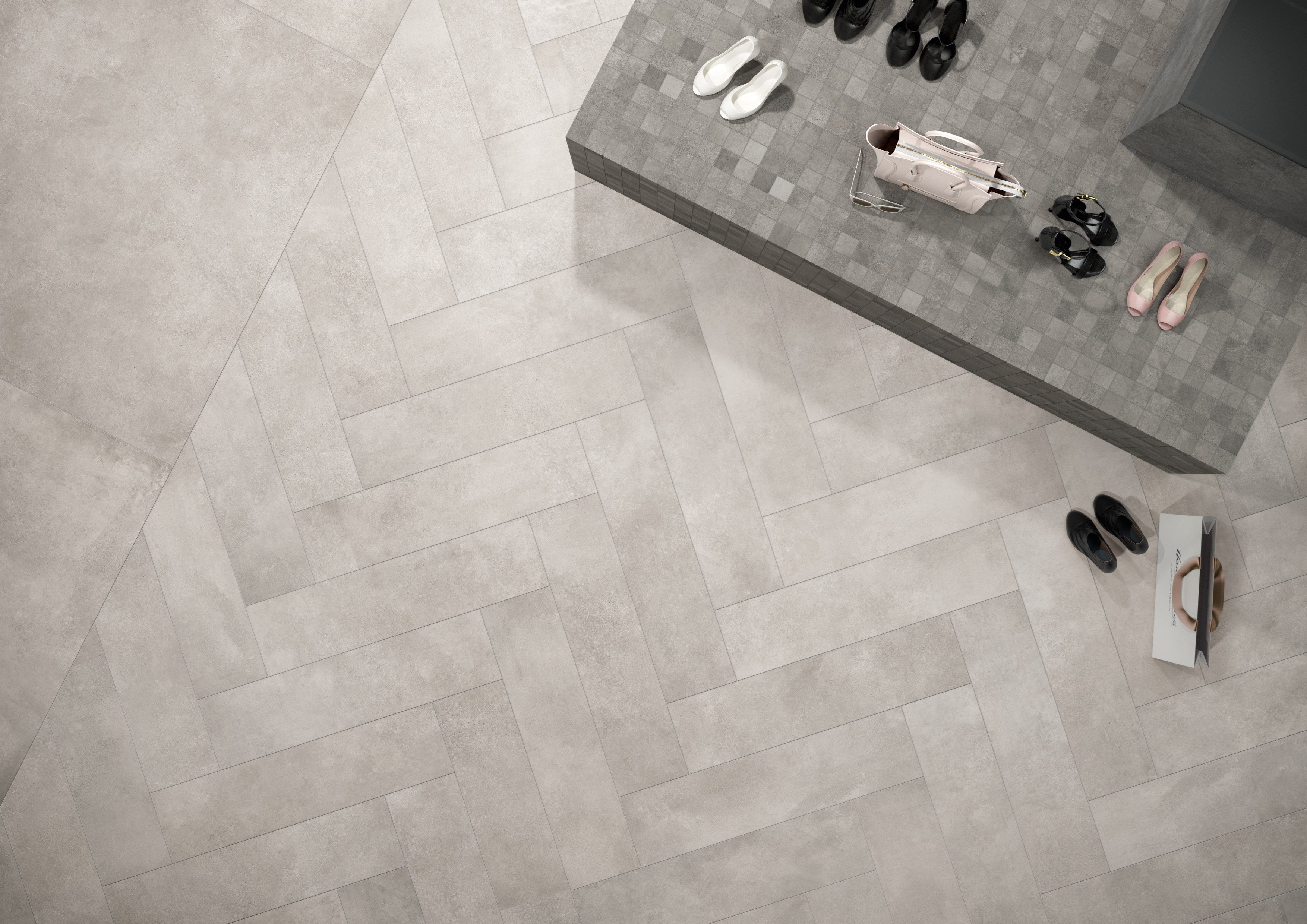 Porcelain stoneware wall/floor tiles with concrete effect I.MAT By ...