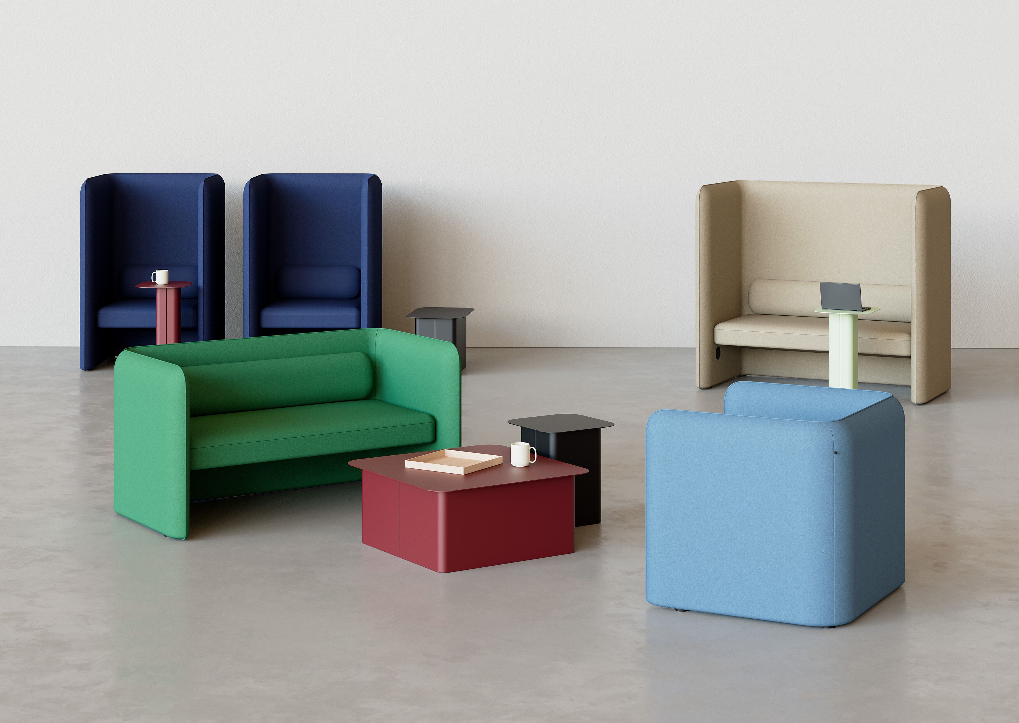 KUMO PB Fabric armchair with armrests By IBEBI