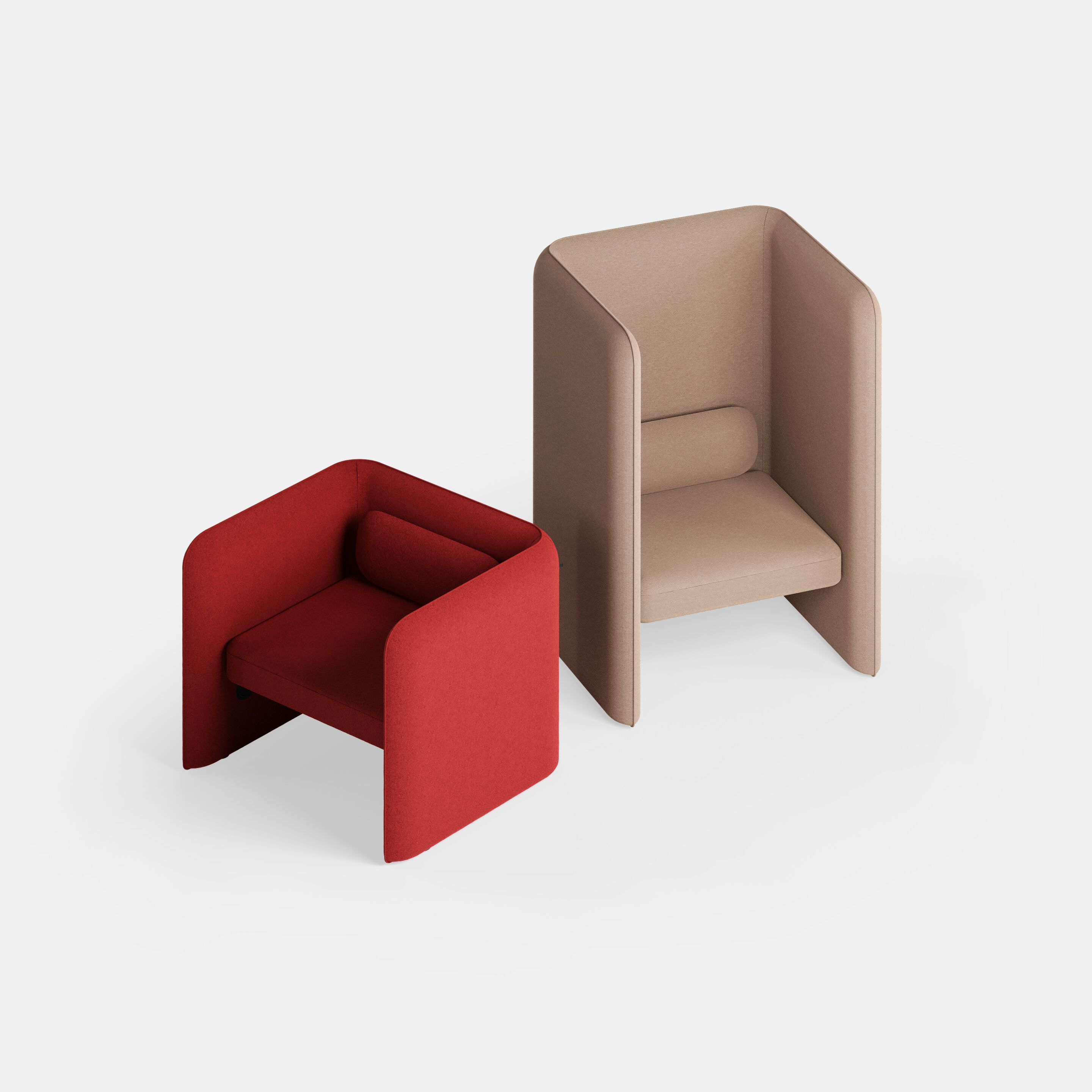 KUMO PB Fabric armchair with armrests By IBEBI