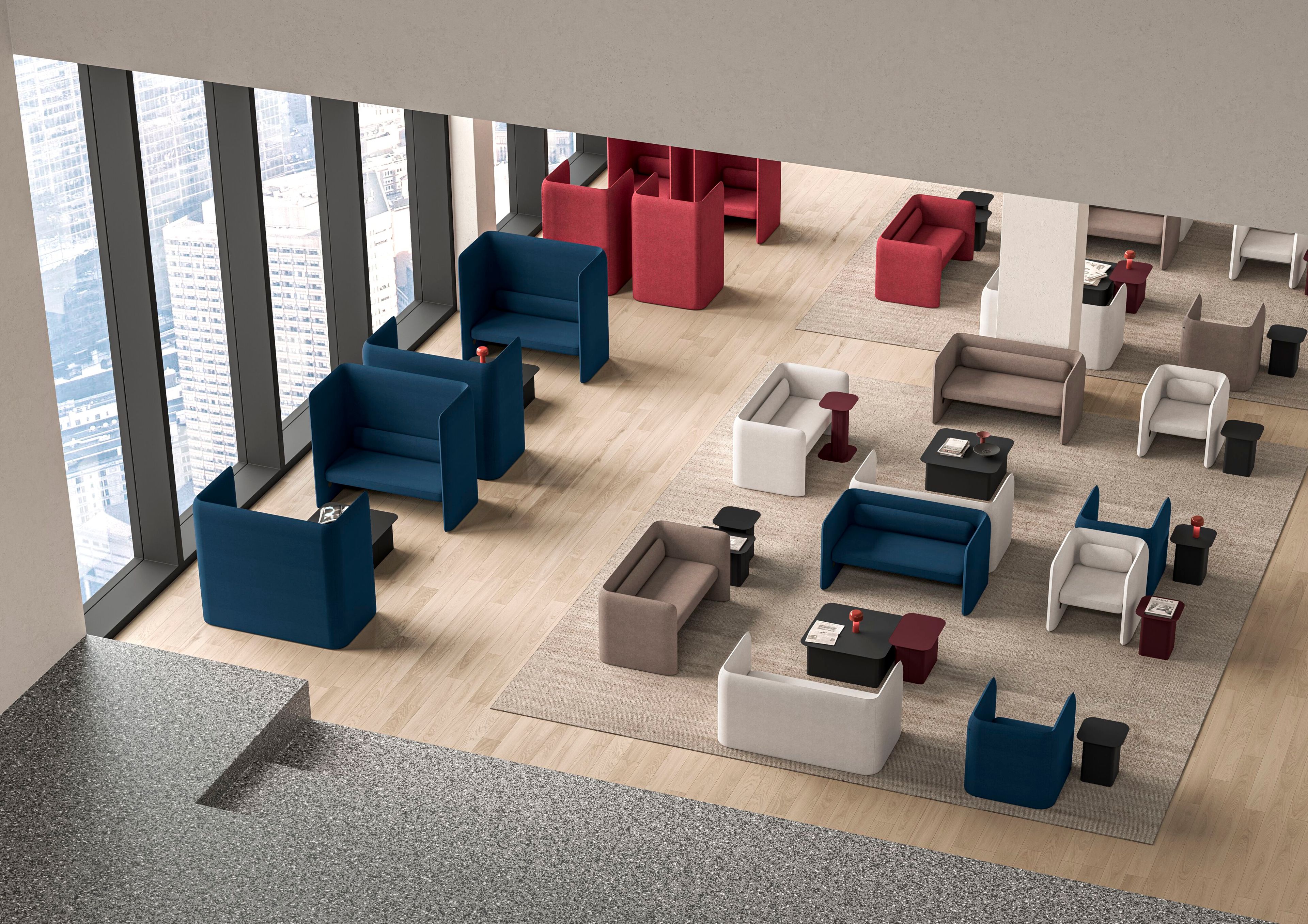 KUMO PB Fabric armchair with armrests By IBEBI