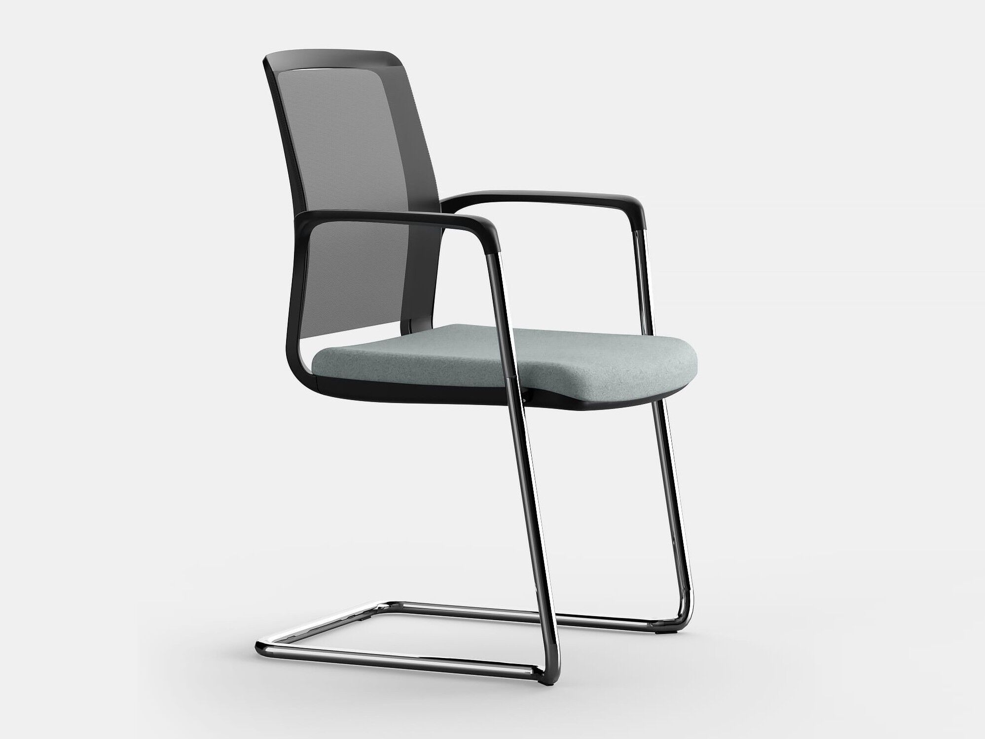 TOSCA M PT SL BR Cantilever fabric chair with armrests By IBEBI