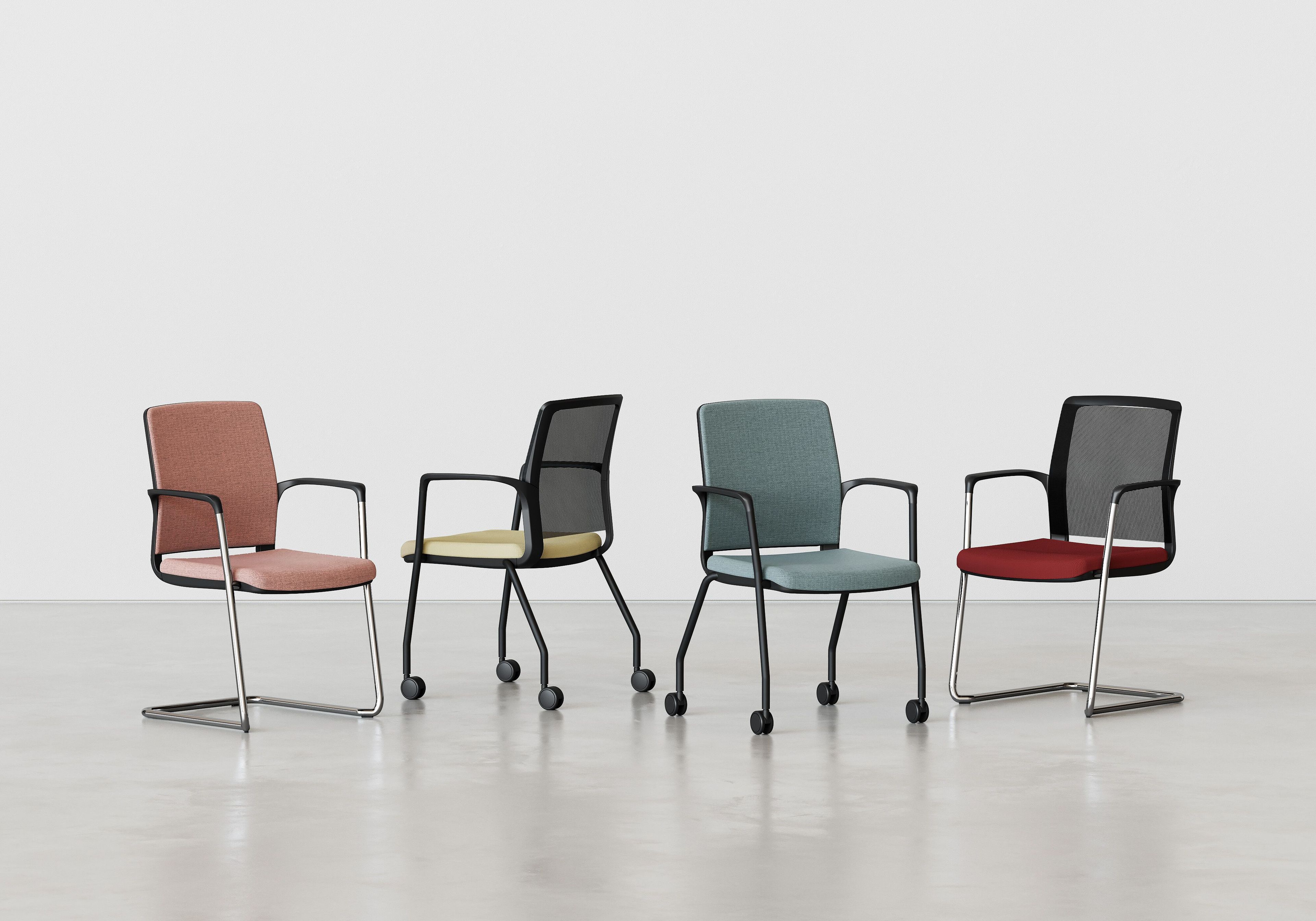 TOSCA M PT SL BR Cantilever fabric chair with armrests By IBEBI