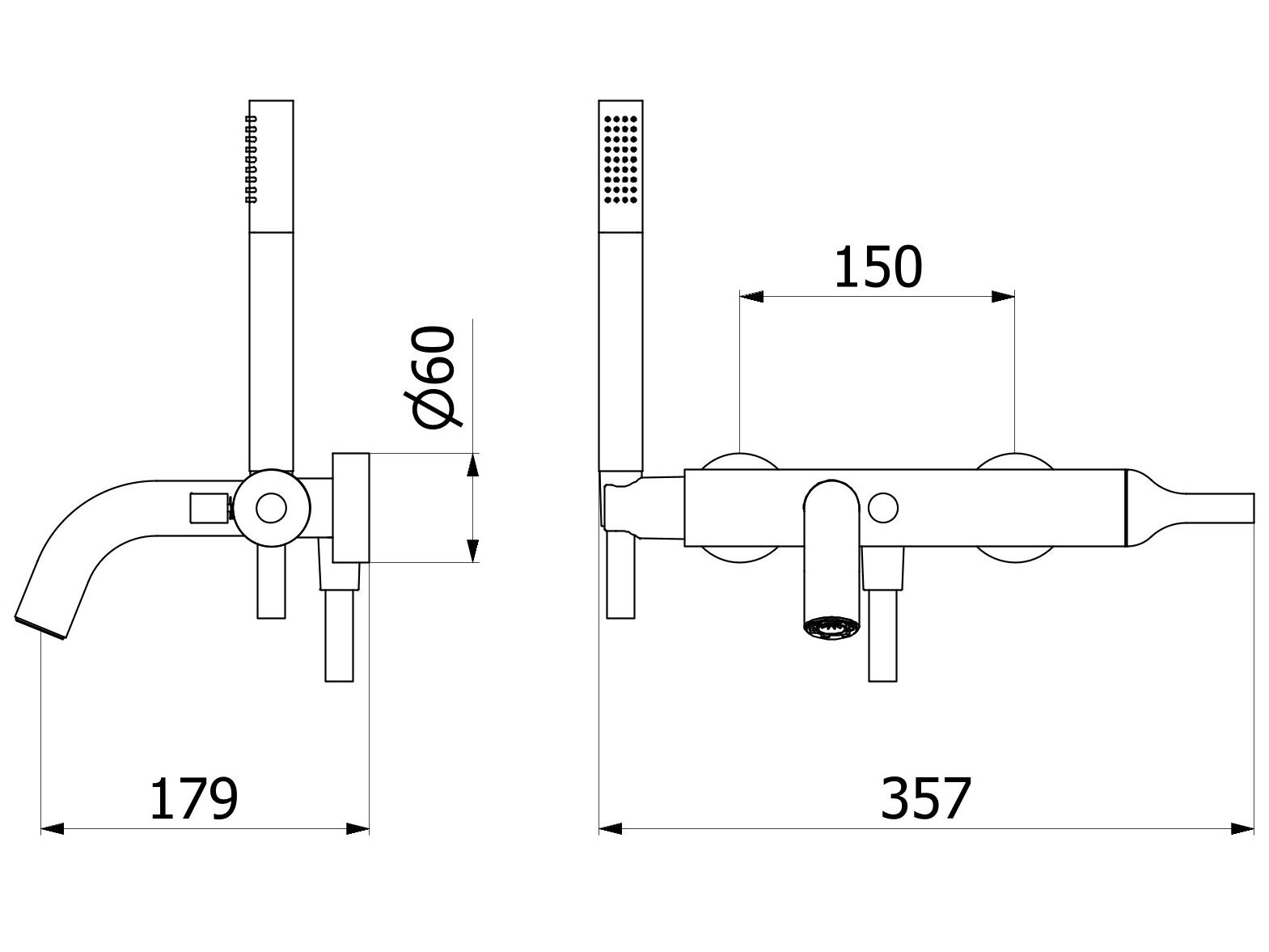 BATLÒ BI250 Miscelatore per vasca monocomando con doccetta By IB ...