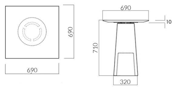 ICE TABLE | Square table Square garden table By ALMA DESIGN