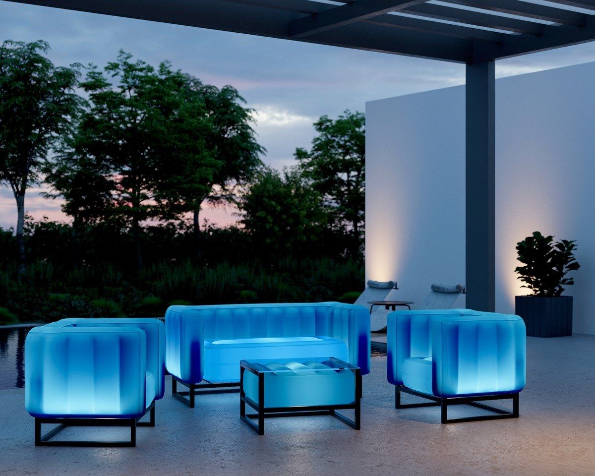ILLUMINATED YOMI | Garden armchair Inflatable armchair with light By Mojow