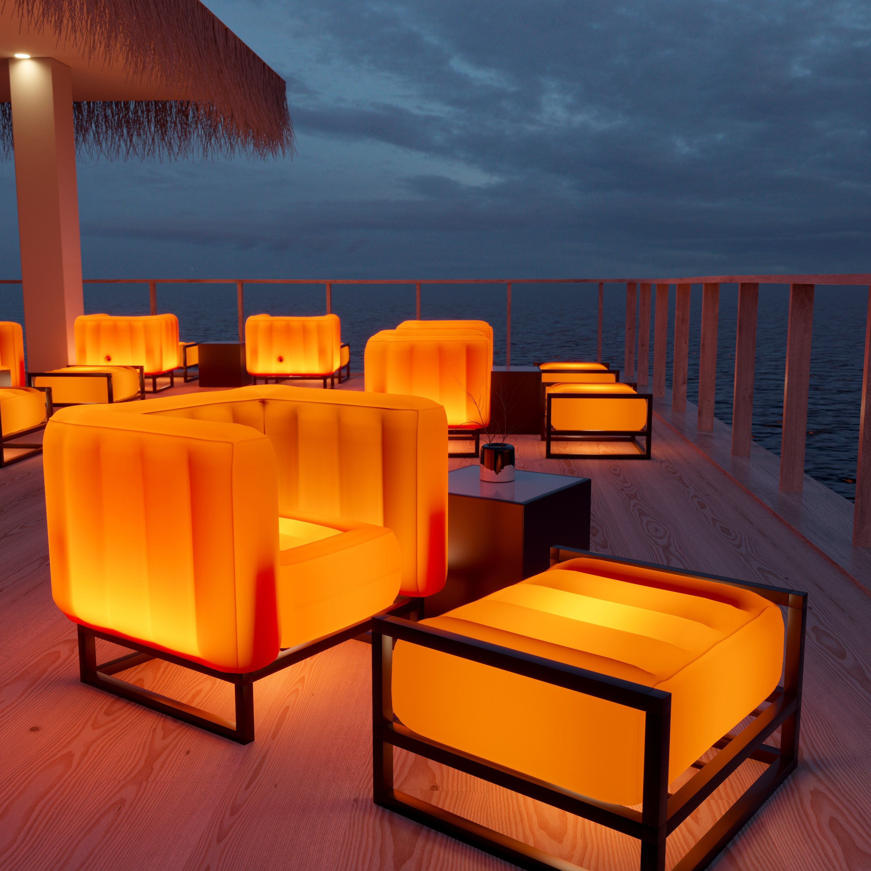 ILLUMINATED YOMI | Garden armchair Inflatable armchair with light By Mojow