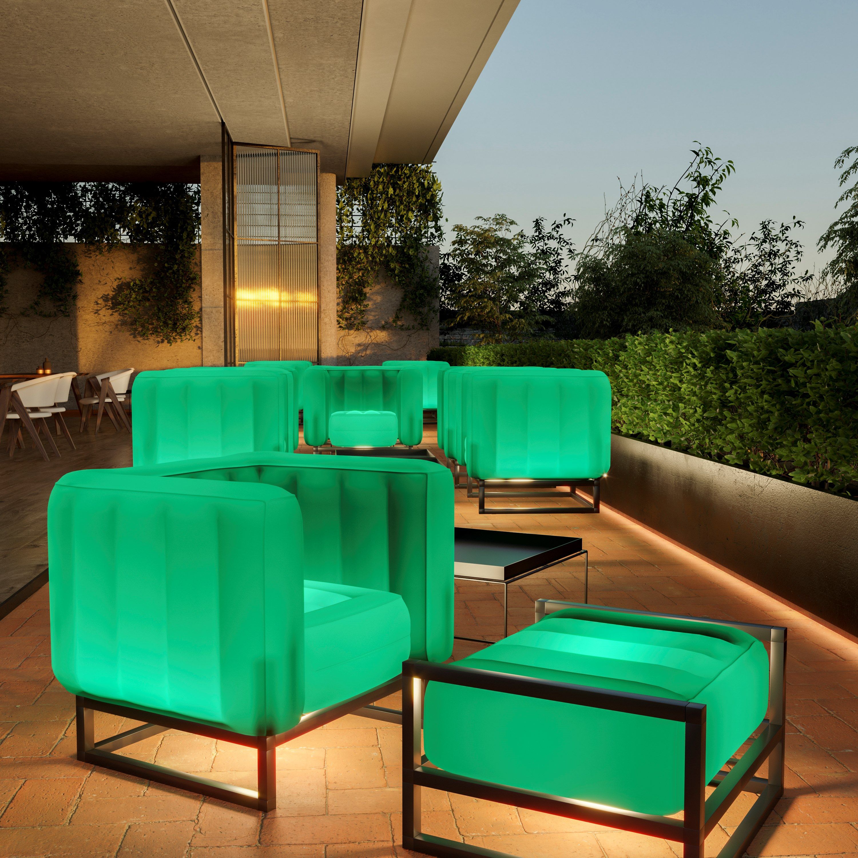 ILLUMINATED YOMI | Garden armchair Inflatable armchair with light By Mojow